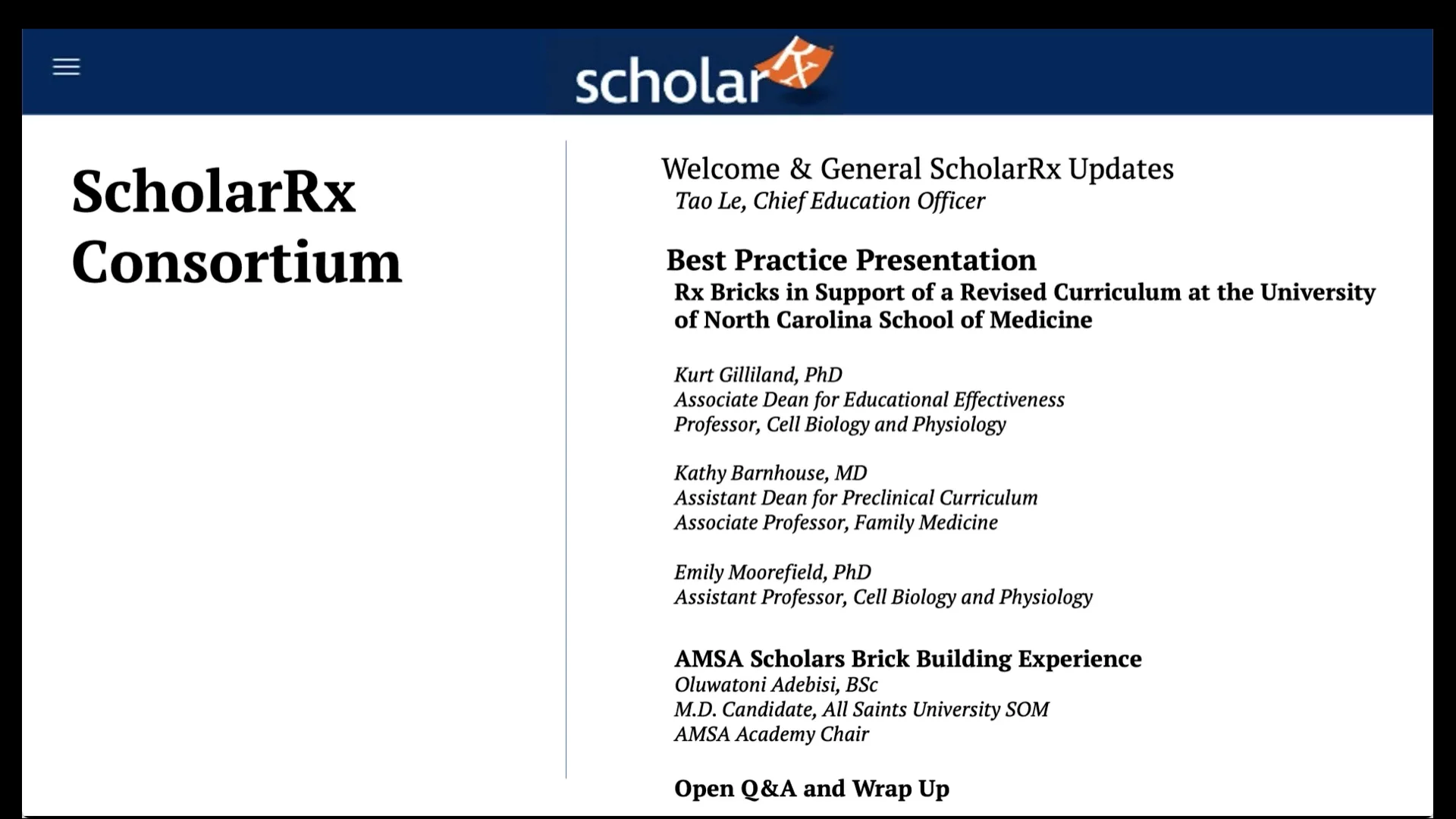 ScholarRx - Fall 2023 Consortium - UNC Presentation