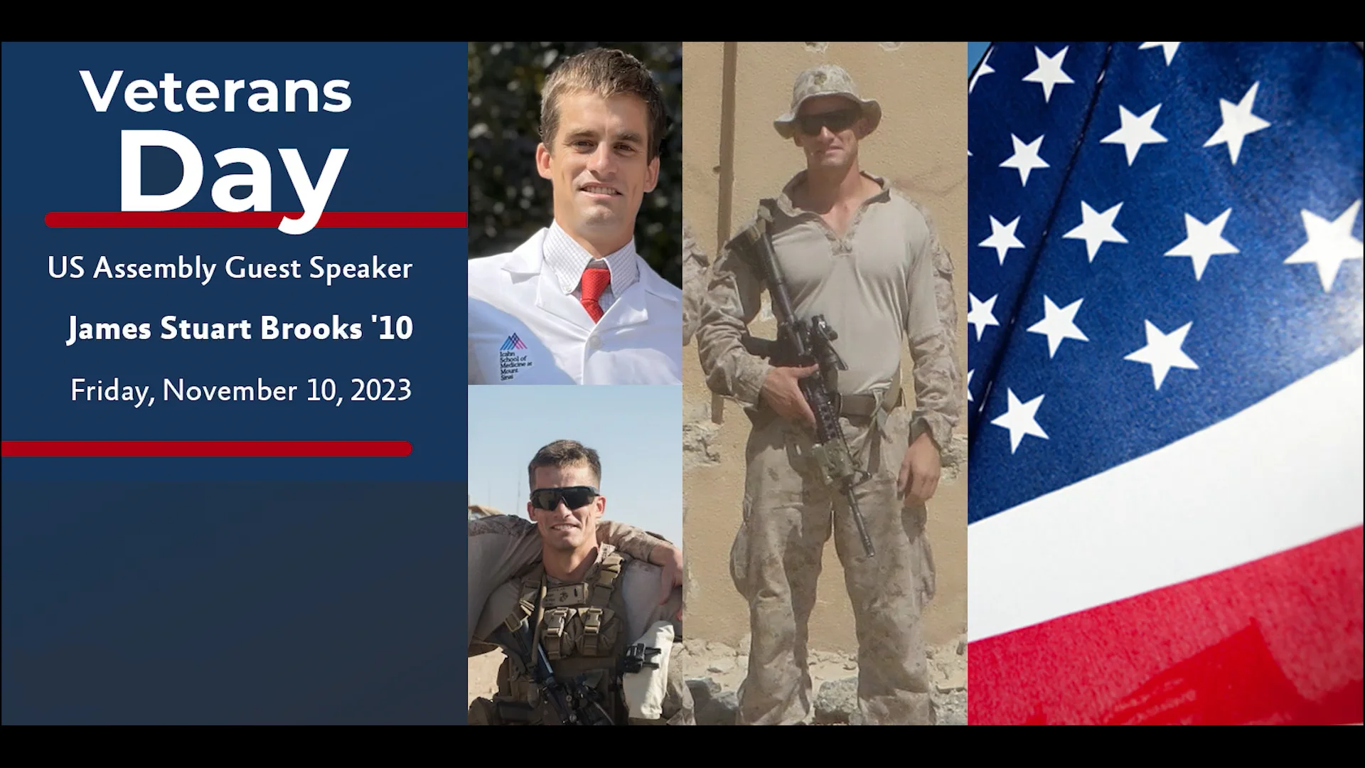 Veterans Day 2023 Speaker: U.S. Marine Corps Captain James "Jay" Stuart Brooks '10