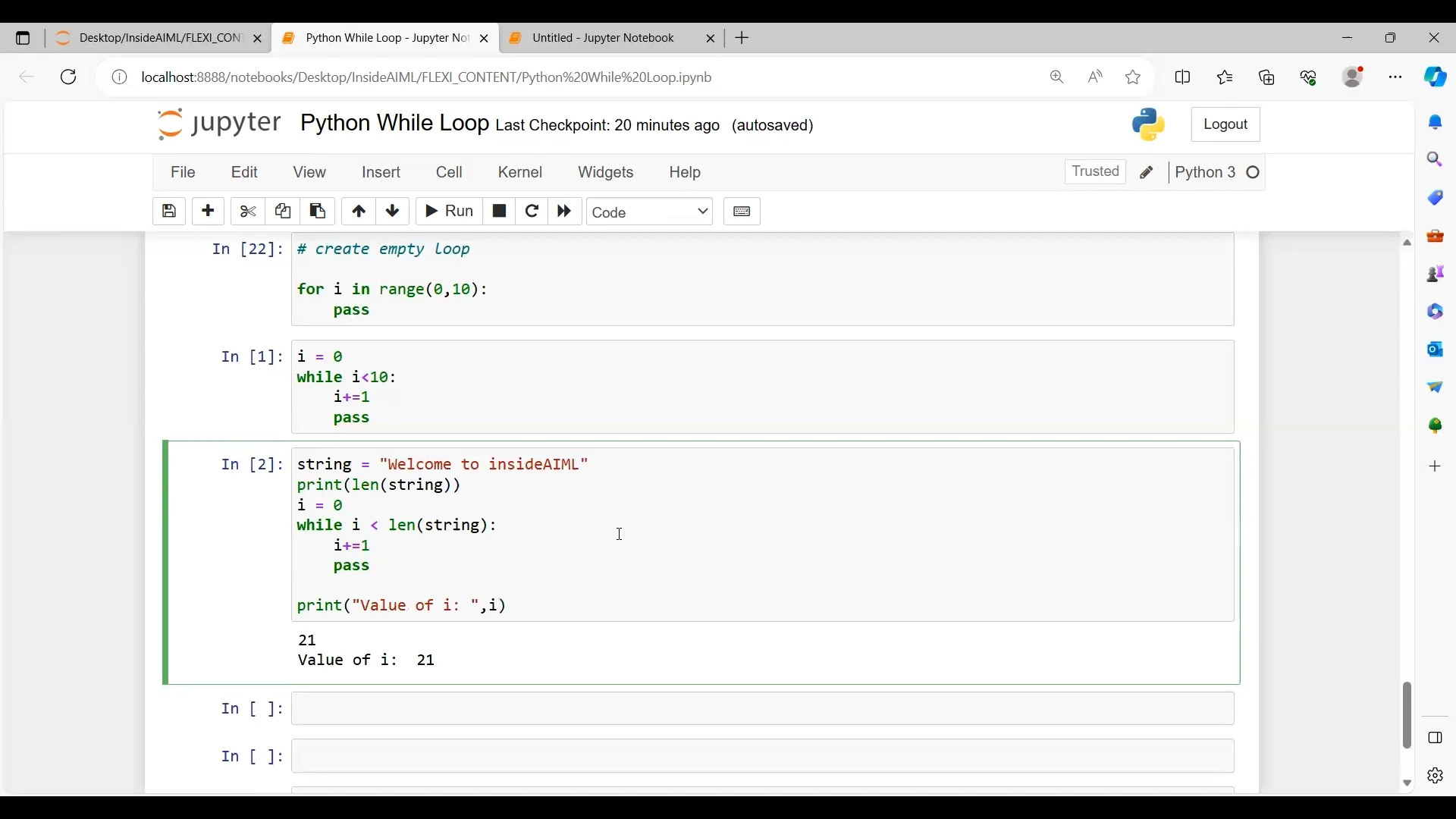 While loop with else on Vimeo