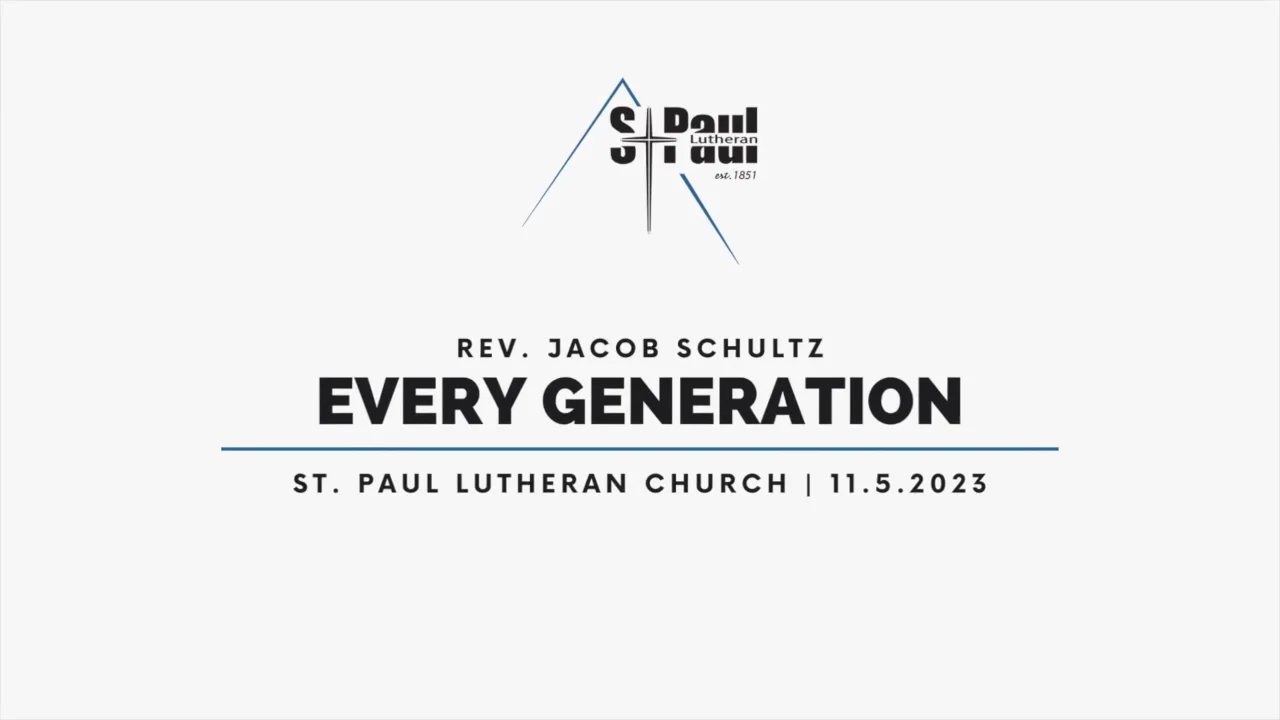 Pastor Schultz 11.5.2023 Sermon on Vimeo