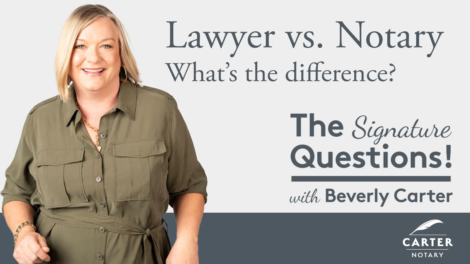 Beverly Carter - Difference between a Lawyer and a Notary on Vimeo