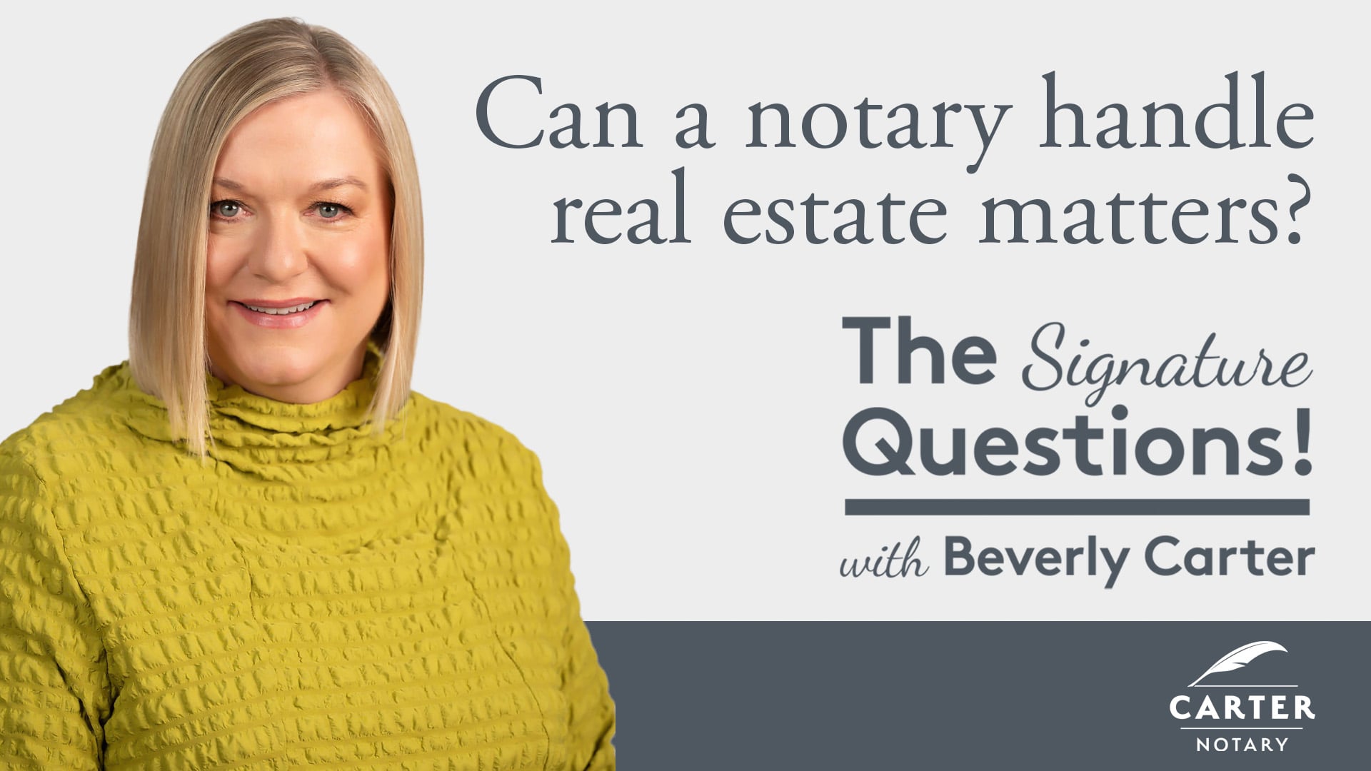 Beverly Carter - Can a notary handle real estate matters? on Vimeo