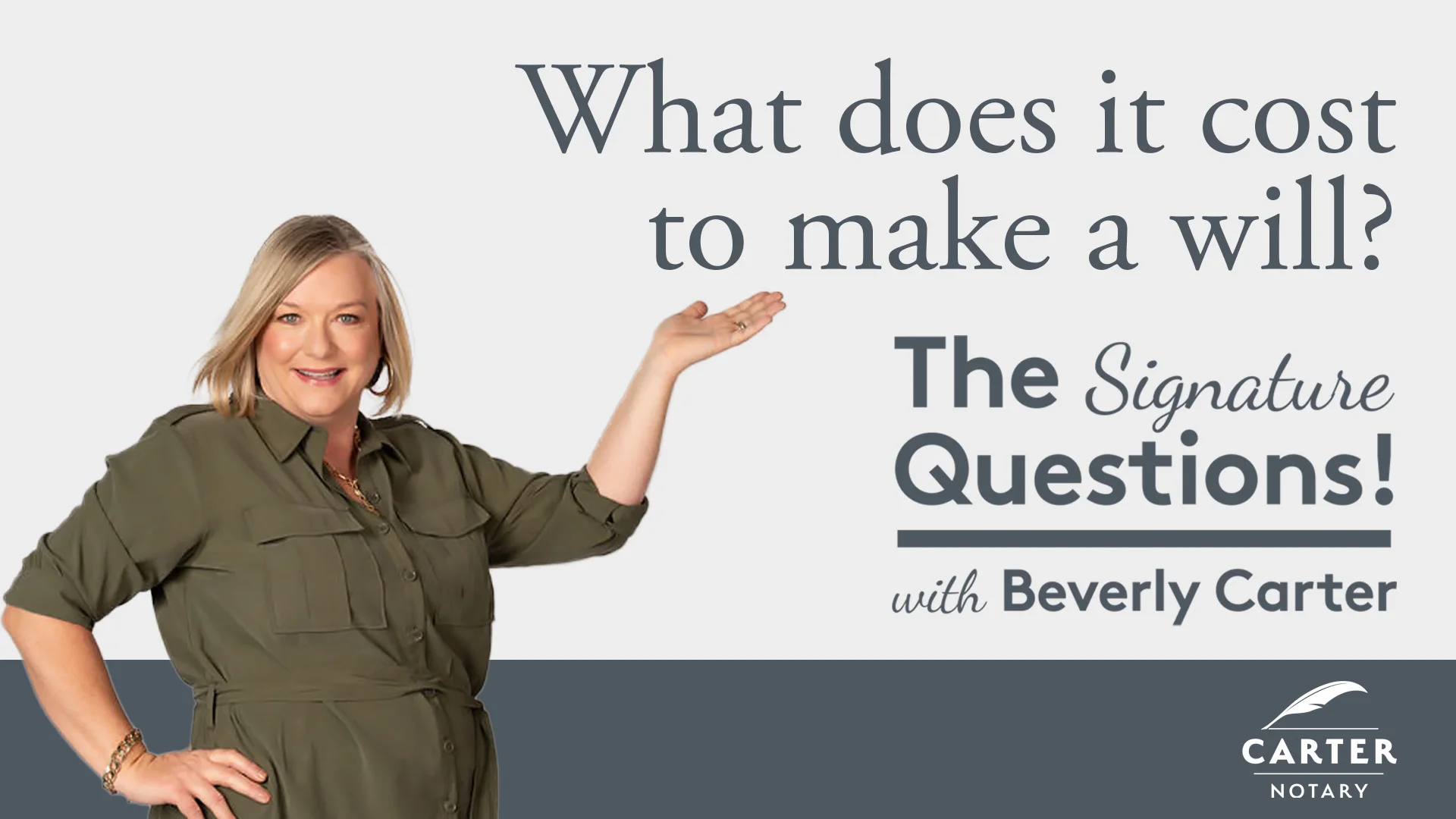 Beverly Carter - What does it cost to make a will? on Vimeo