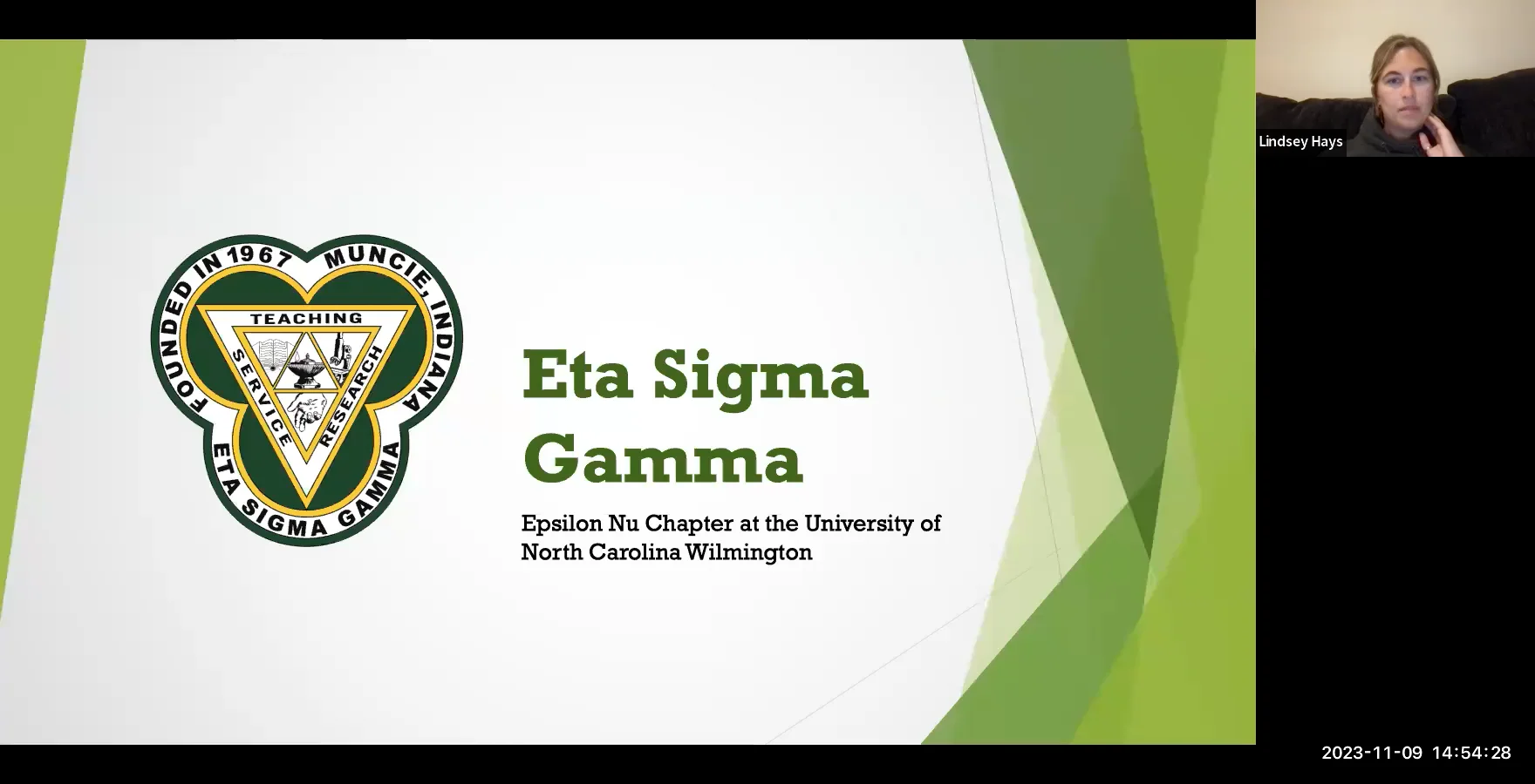 Eta Sigma Gamma Interest Meeting - November 9, 2023 on Vimeo