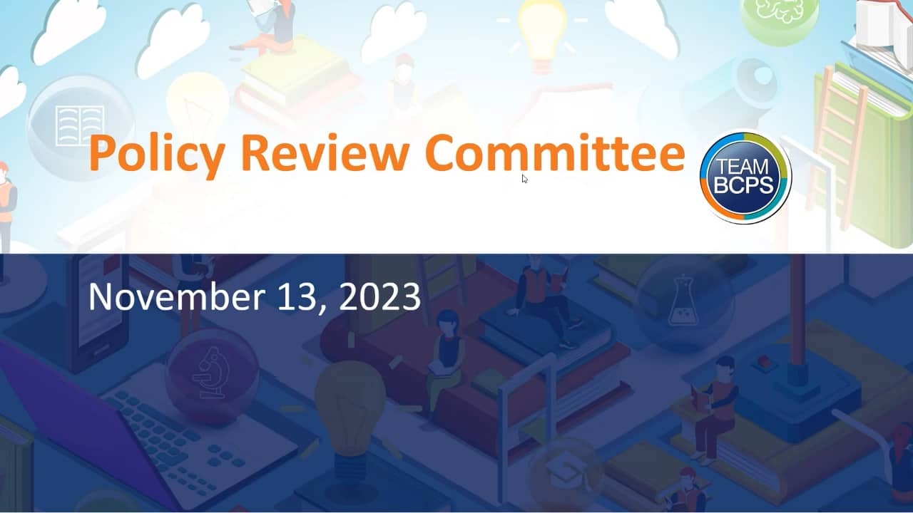 Policy Review Committee Meeting 11-13-23 on Vimeo