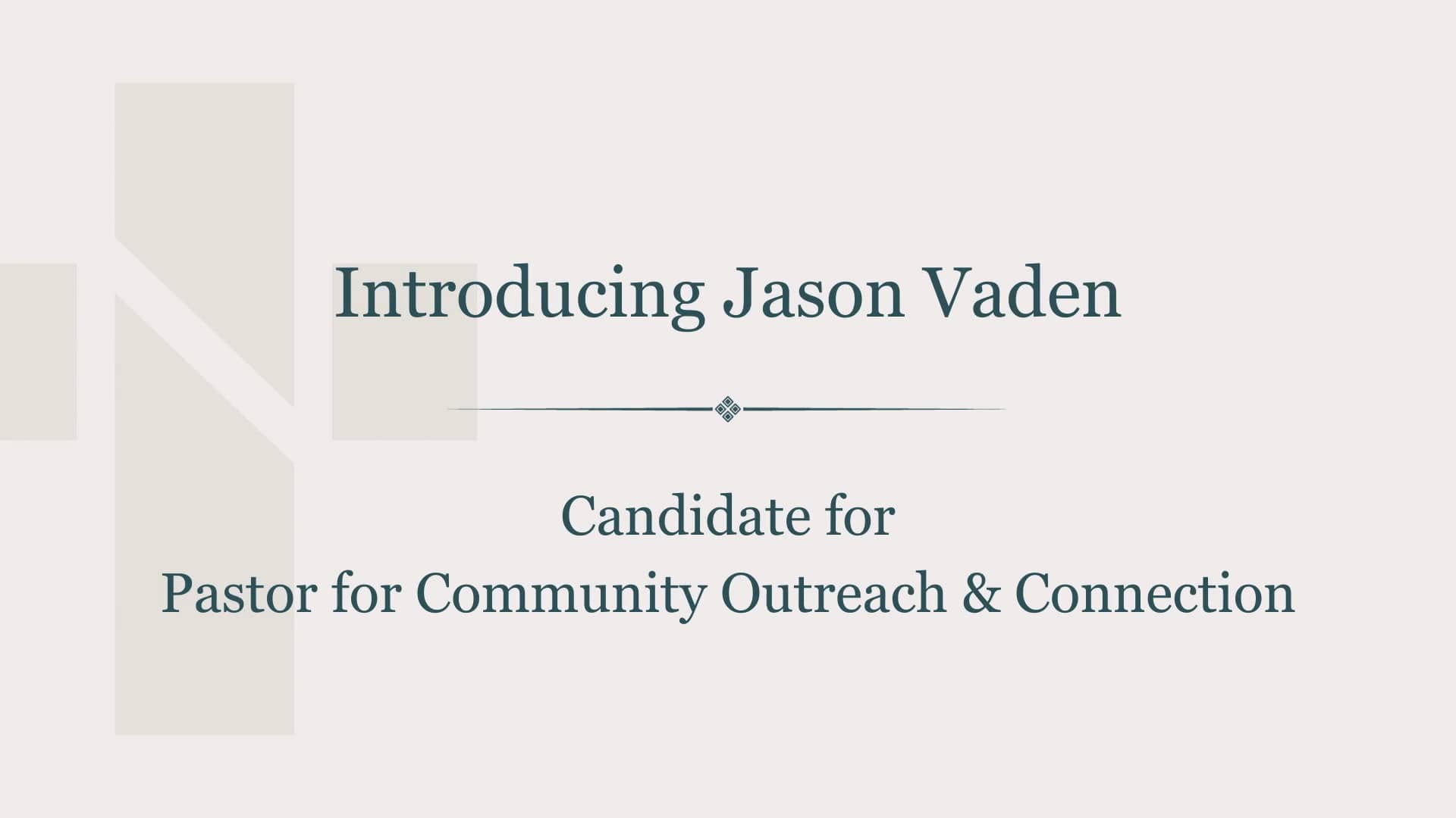 An Interview with Jason Vaden on Vimeo