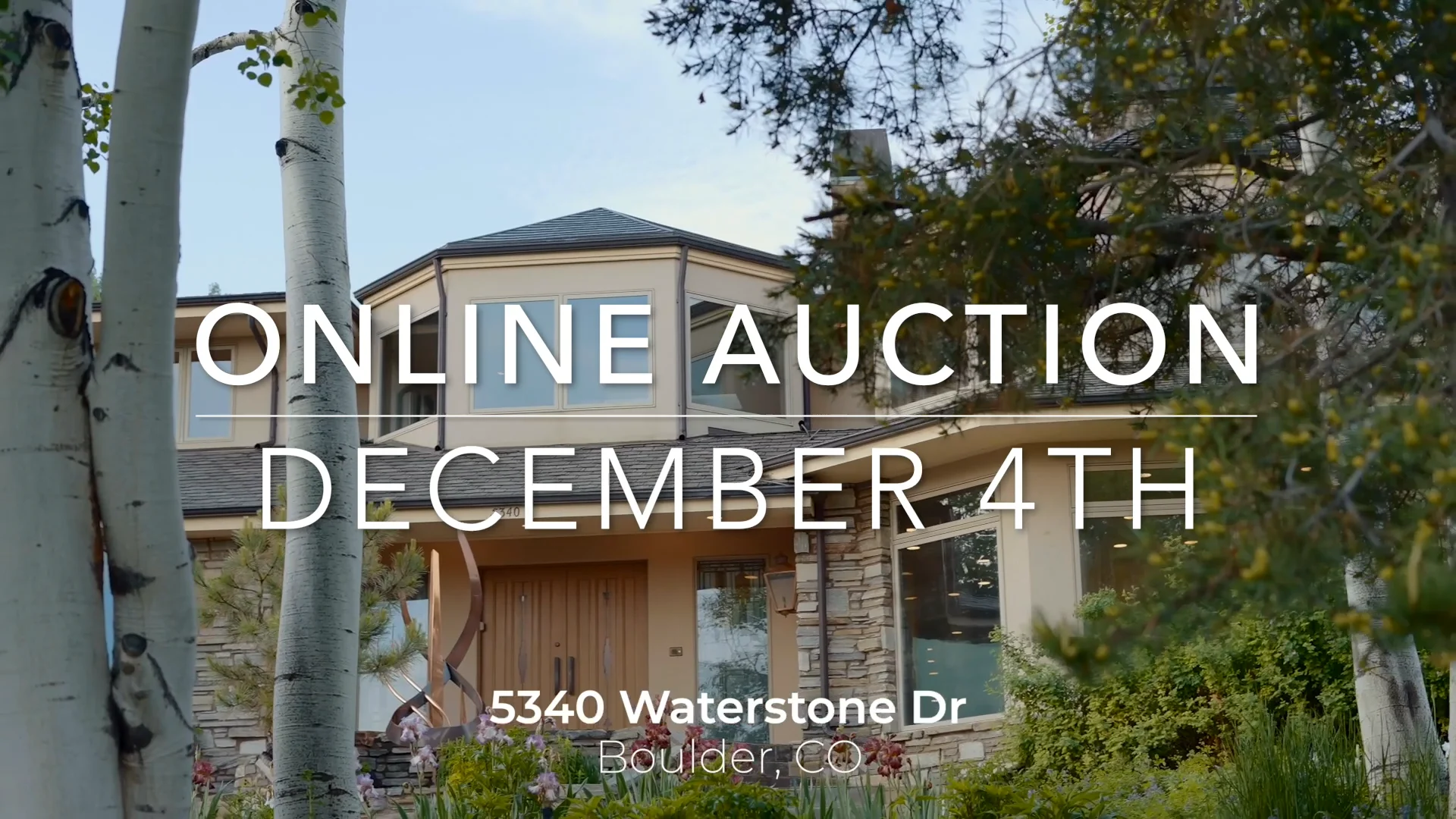Online Auction - The Waterstone Estate - Boulder, CO on Vimeo