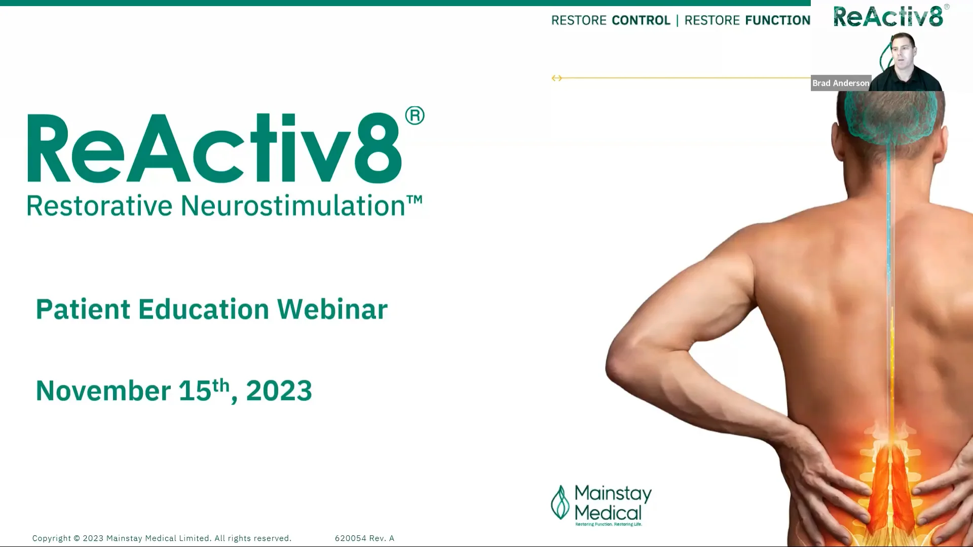 ReActiv8 Patient Education Webinar (Dr. Rob Heros and Patient Nichole)