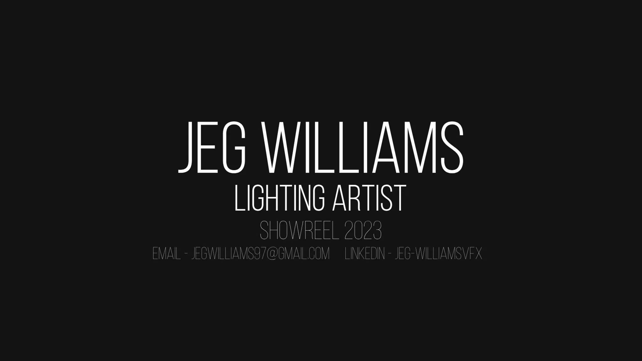 Jeg Williams 2023 Lighting Showreel on Vimeo