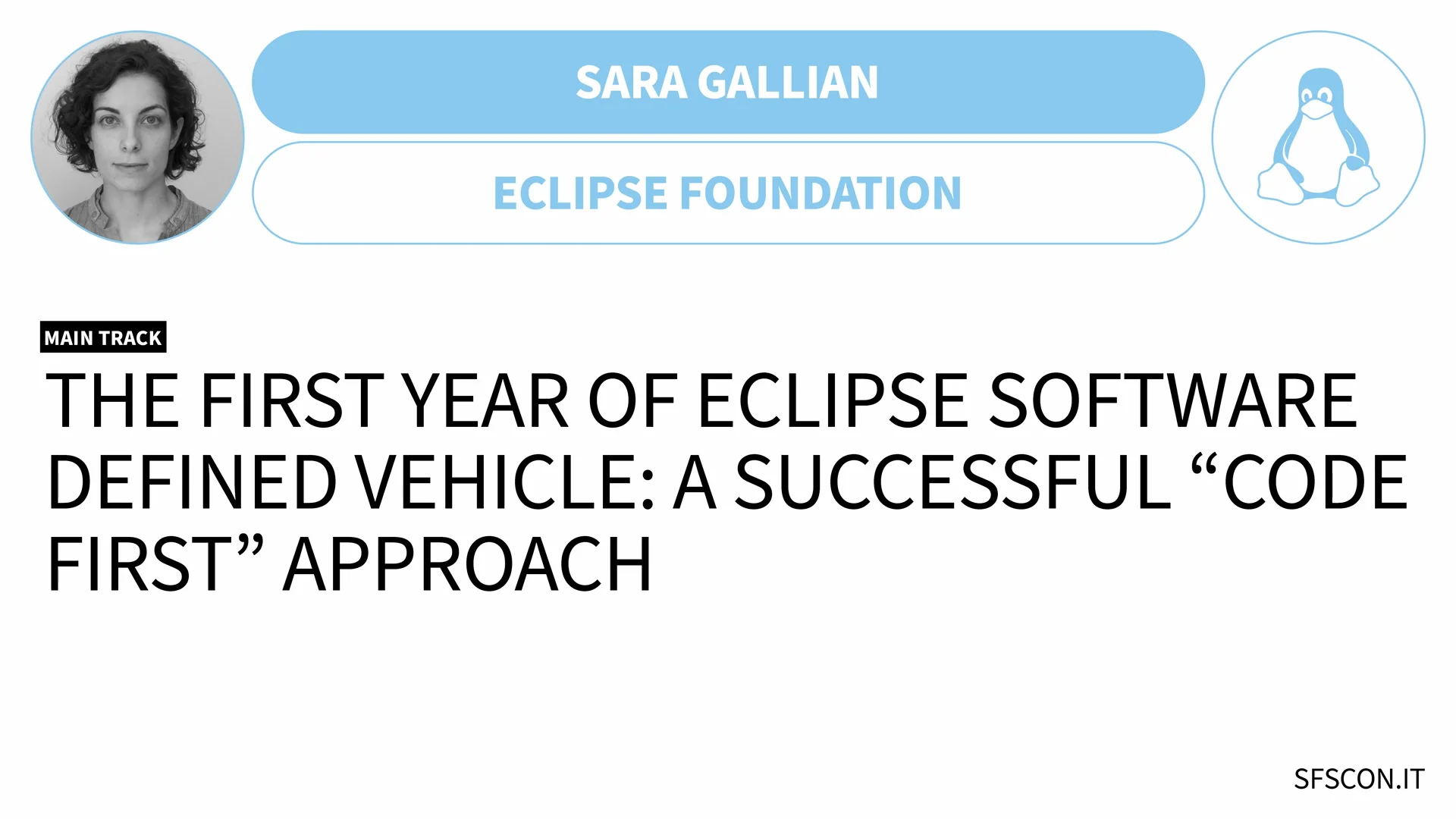 SFSCON23 - Sara Gallian - The First Year of Eclipse Software Defined ...