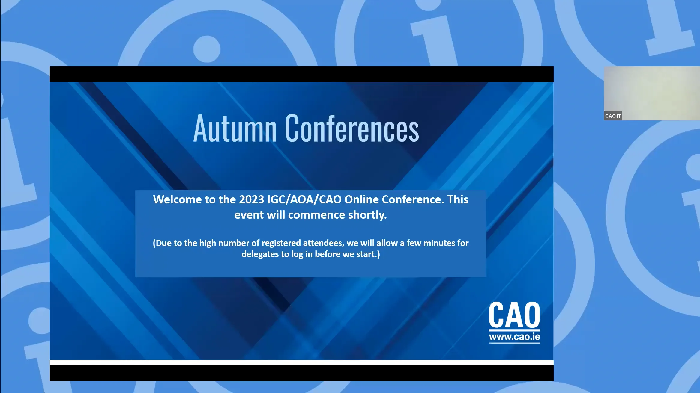IGC/AOA/CAO Autumn Conferences 2023 on Vimeo