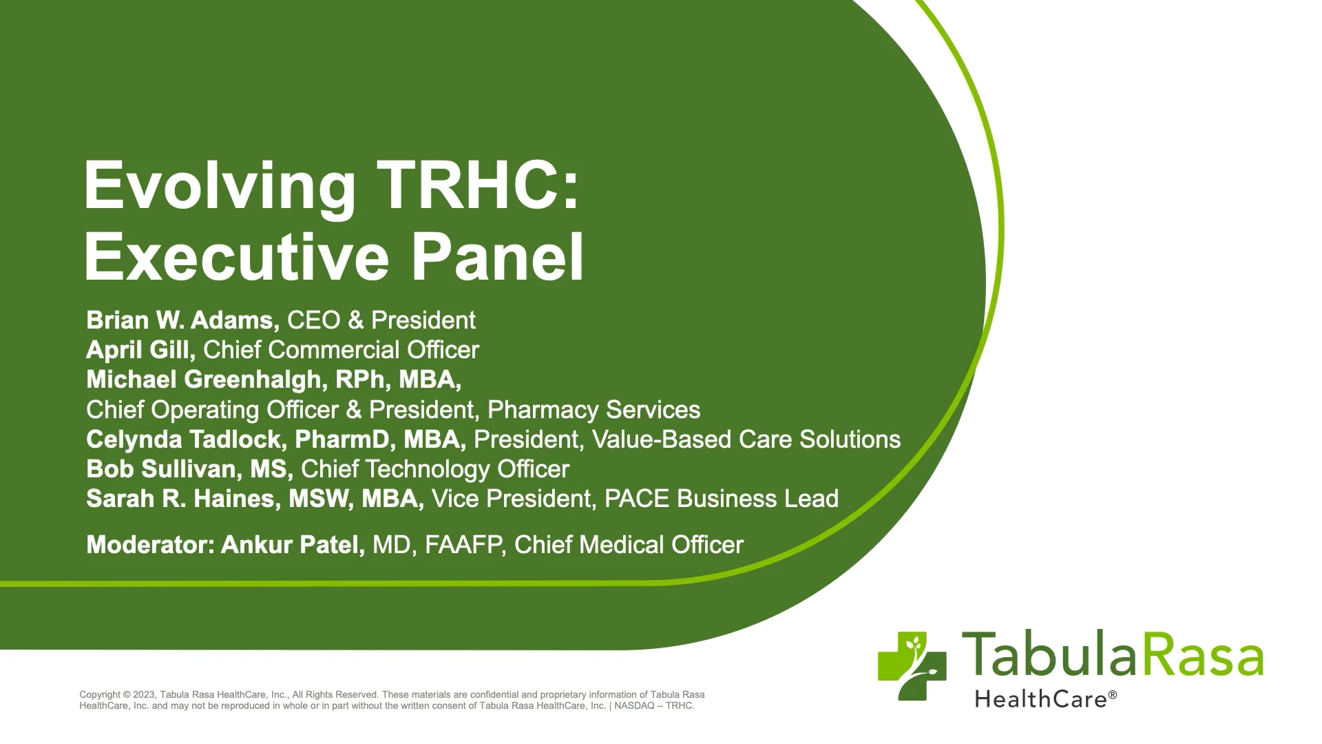 01 Evolving TRHC Panel Executive Panel on Vimeo