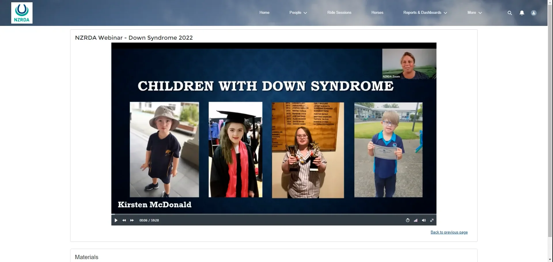 Down Syndrome Special Interest Webinar