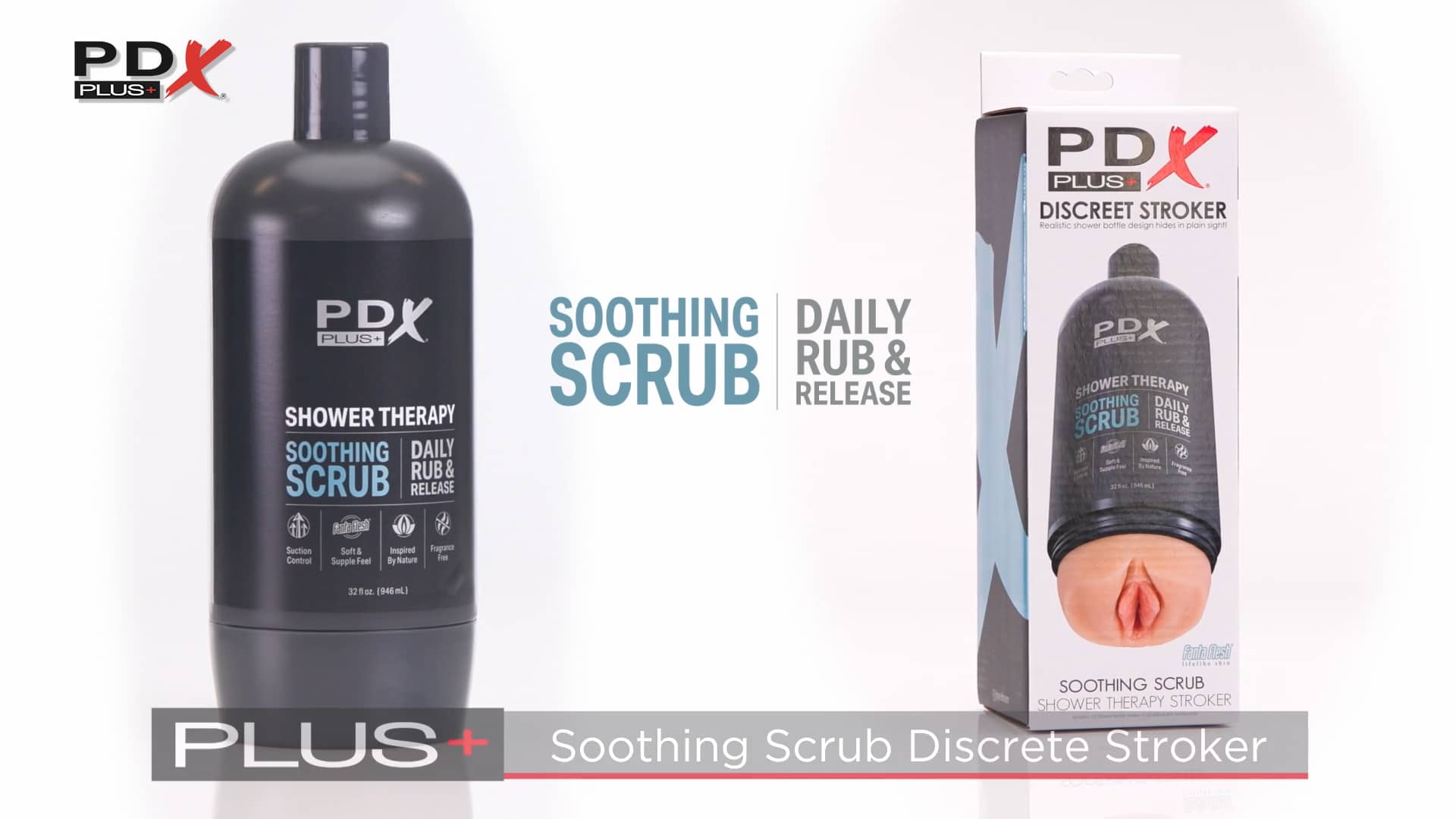 PDX Plus Soothing Scrub Shower Therapy Stroker on Vimeo