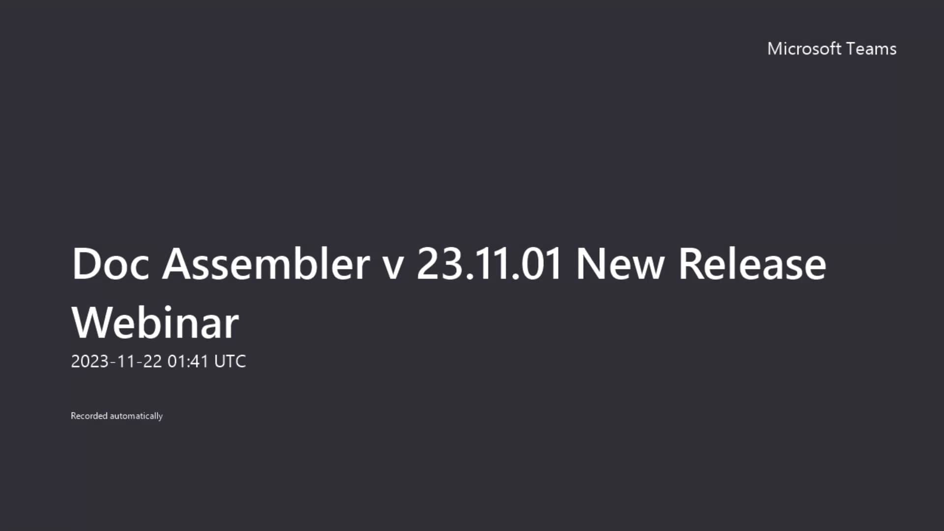 Doc Assembler v 231101 New Release Webinar_v1 on Vimeo