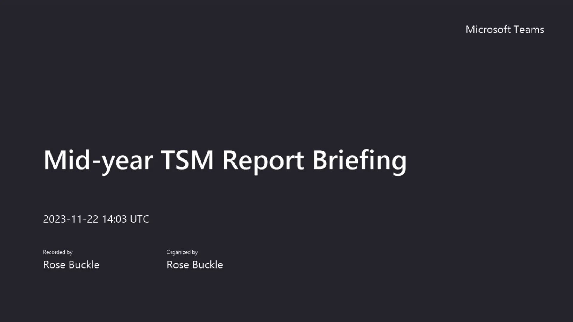Mid-year TSM Report Briefing on Vimeo