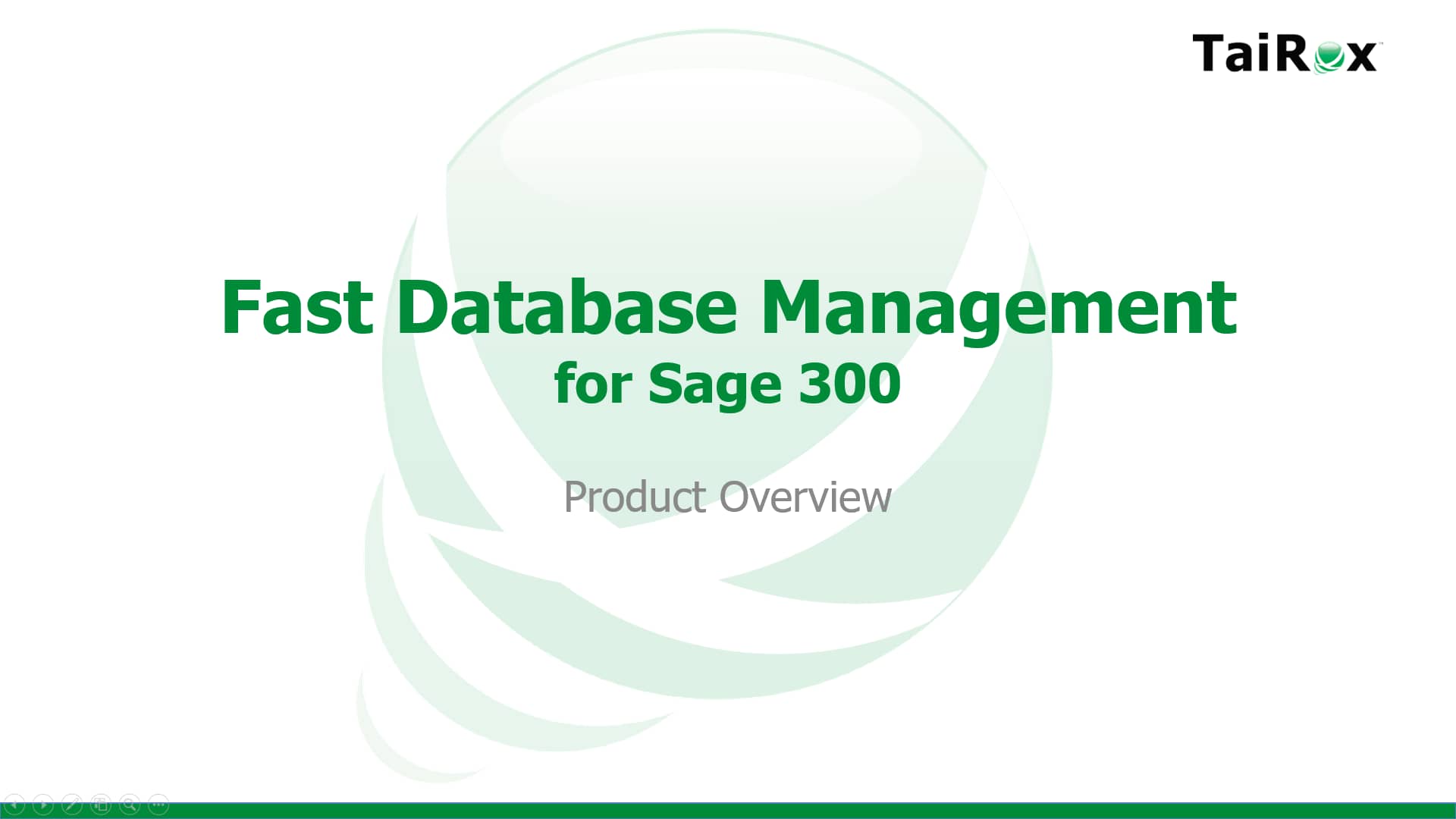 TaiRox Fast Database Management for Sage 300 on Vimeo