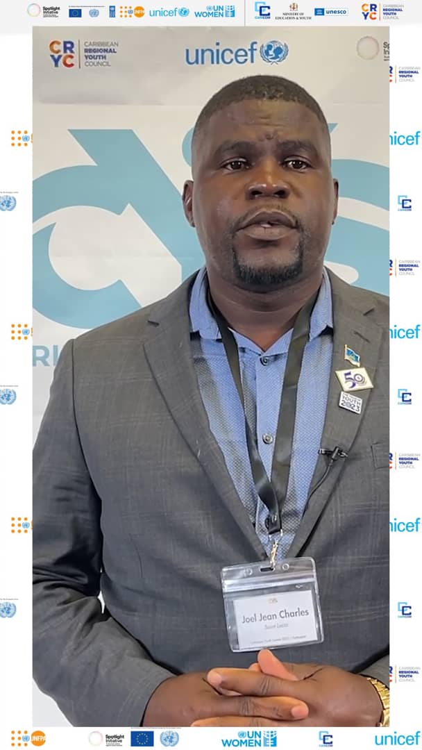 Joel Jean-Charles, CARICOM Youth Ambassador, Saint Lucia, on his ...