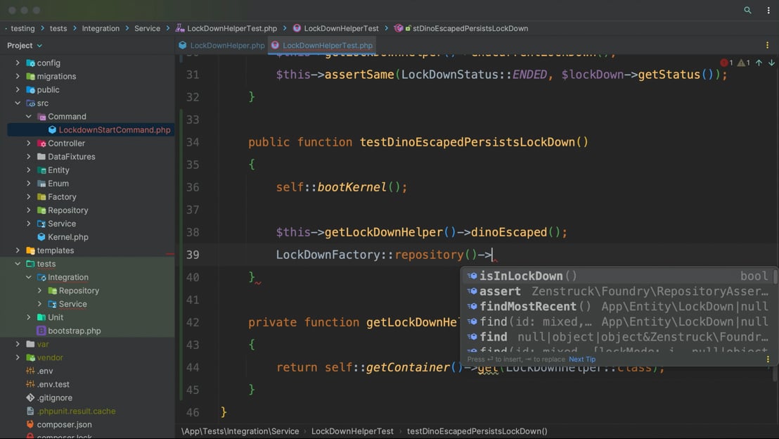 The Repository Test Helper > PHPUnit: Integration Testing with Live ...