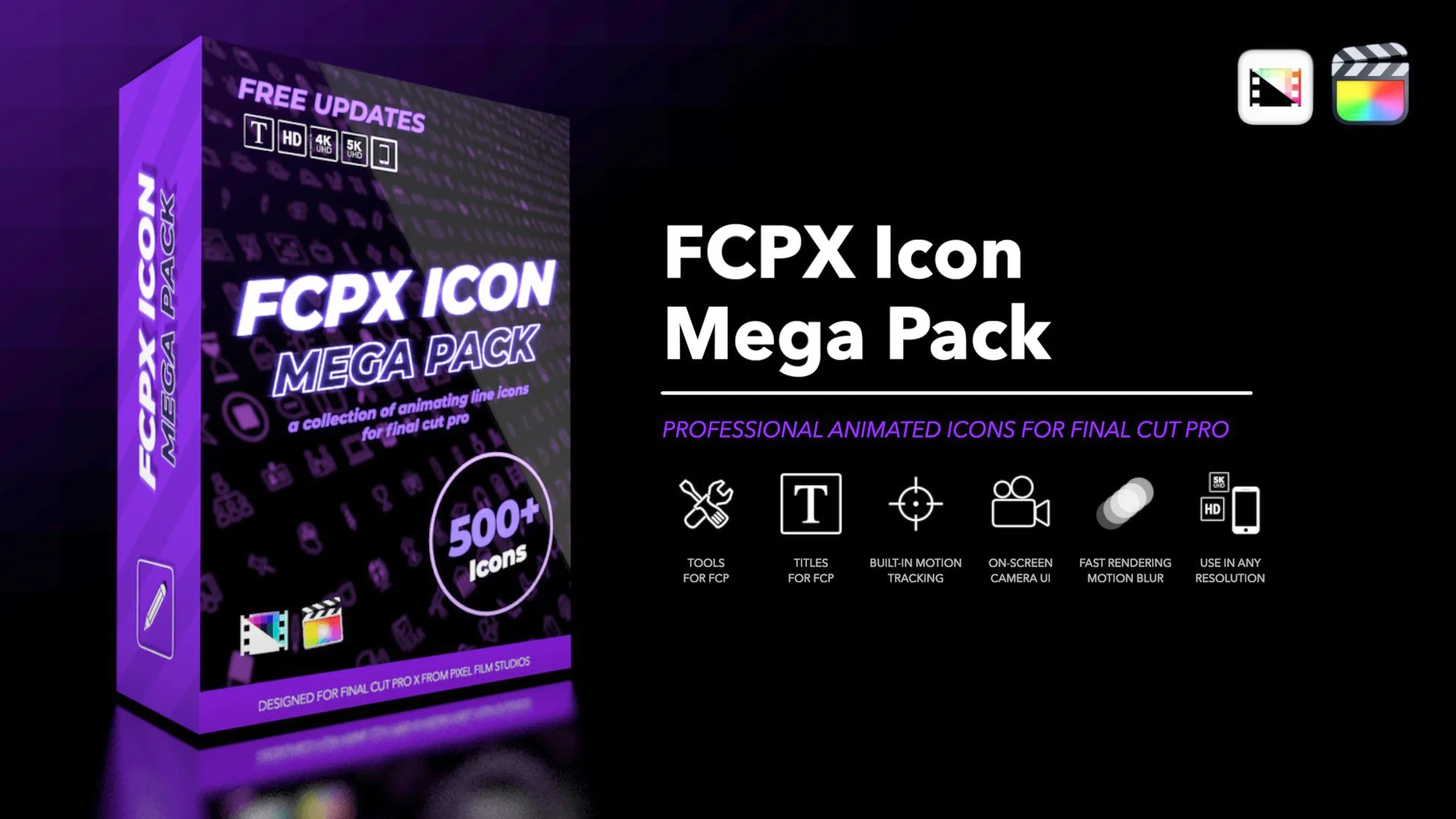 FCPX Icon Mega Pack - Professional Animated Icons For FCPX - Pixel Film ...