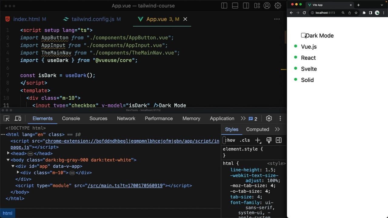 Dark Mode in Tailwind CSS - A Vue.js Lesson From our Vue.js... Dark Mode in Tailwind CSS - A Vue.js Lesson From our Vue.js...