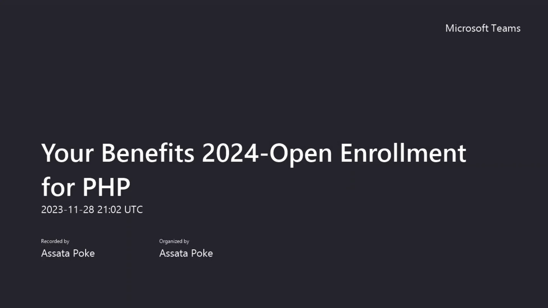 Your Benefits 2024-Open Enrollment for PHP on Vimeo