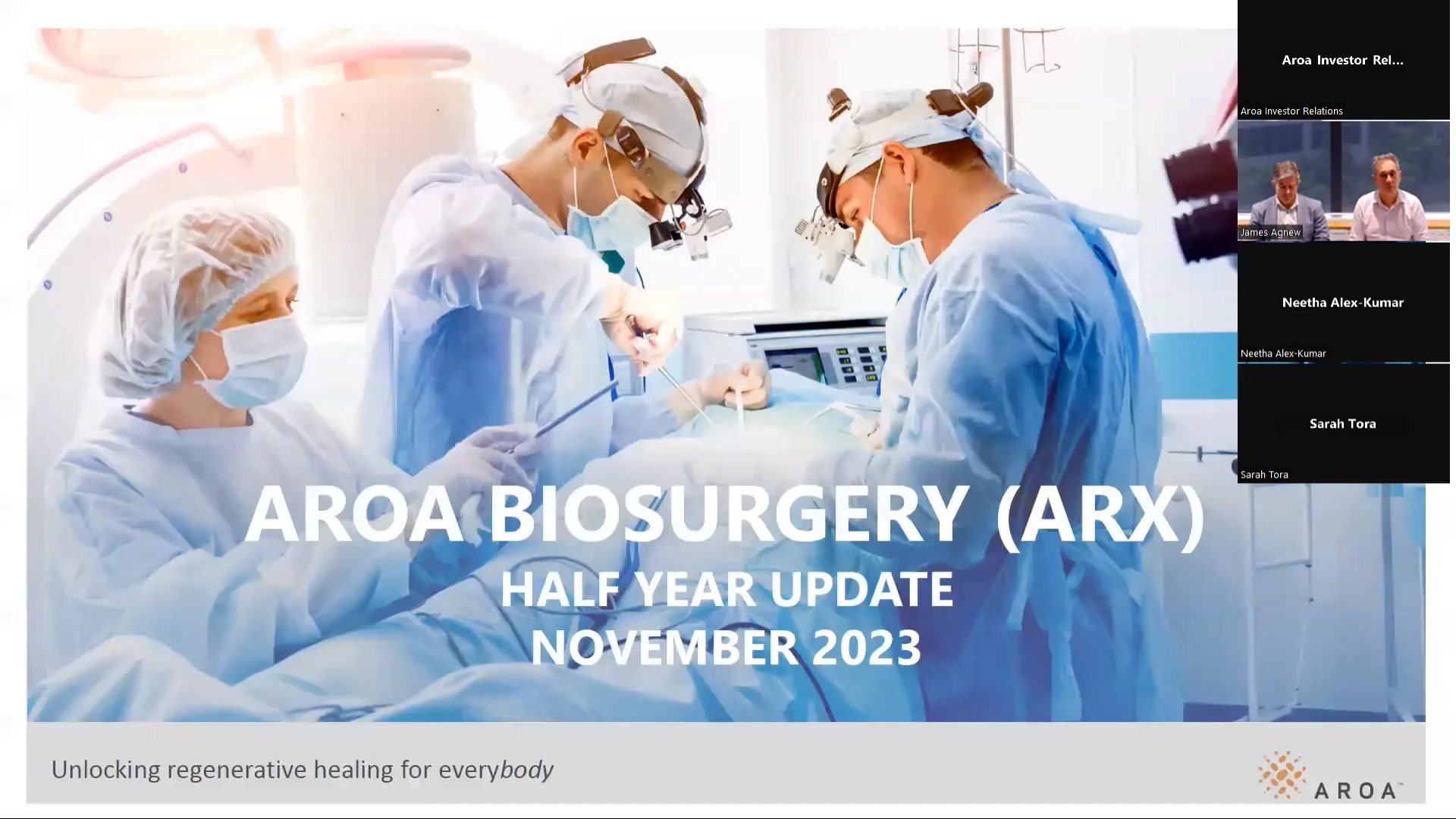 Aroa Biosurgery (ARX) Half year update November 2023 on Vimeo