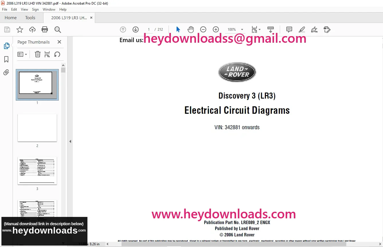 2005 Land Rover L319 LR3 Discovery 3 (LR3) Electrical Circuit Schematic ...