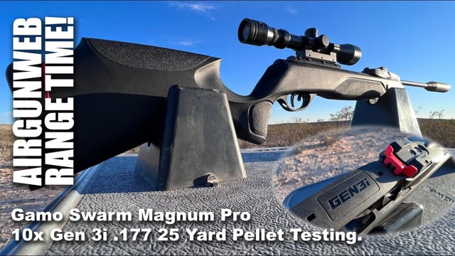 Gamo Swarm Magnum Pro 10x Gen 3i .177 Pellet Testing at 25 Yards - This ...