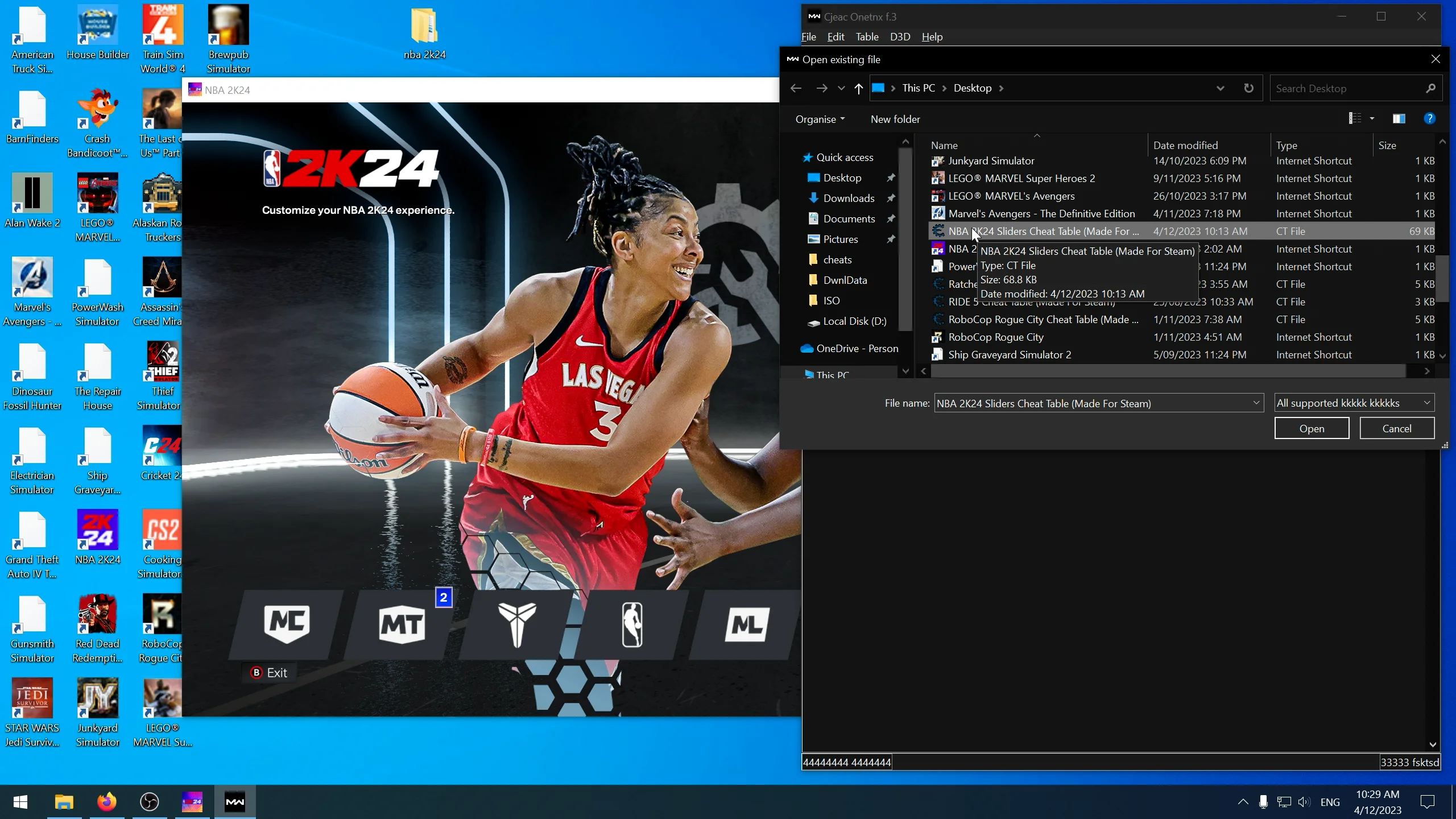 NBA 2K24 Sliders Cheat Table (Made For Steam)