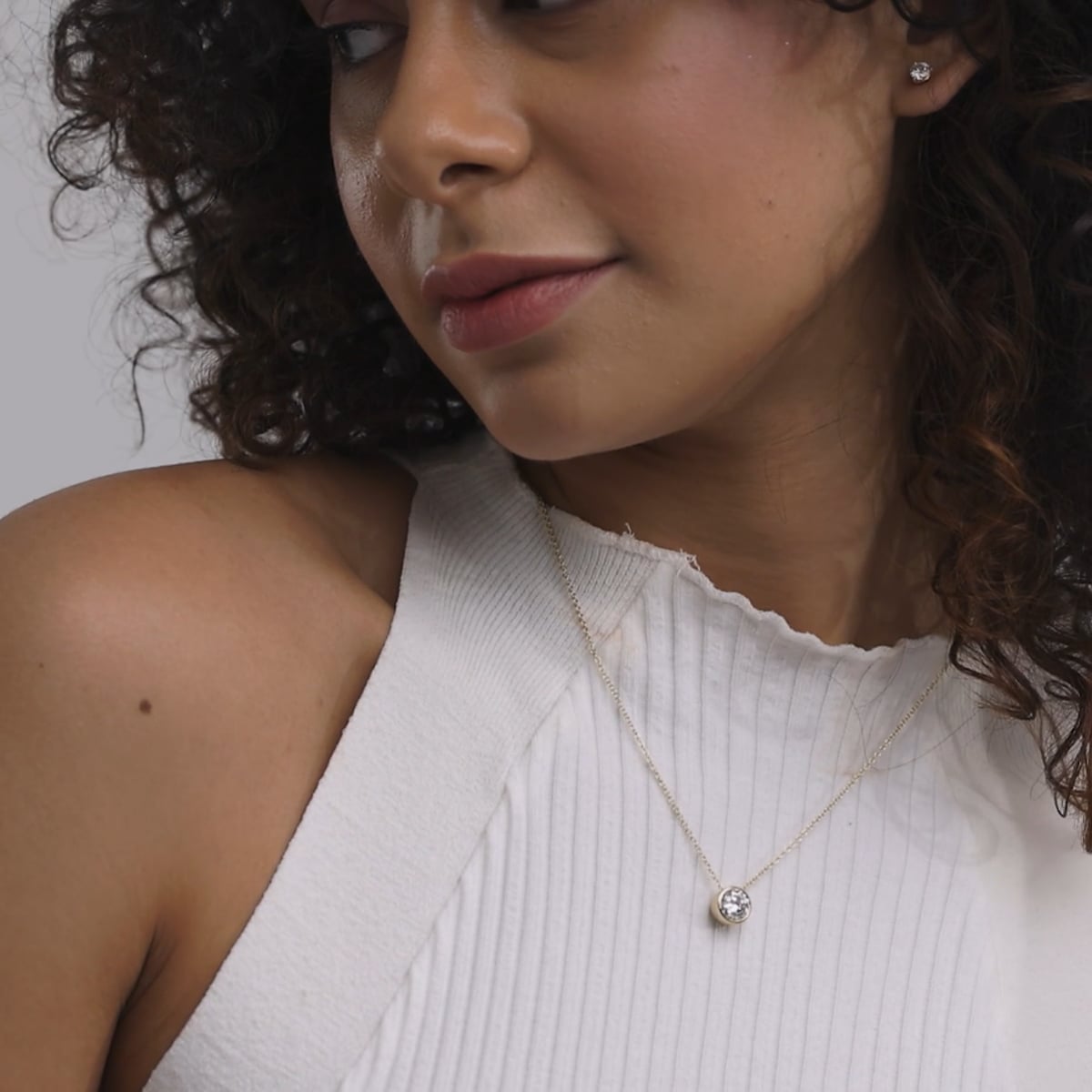 2 ctw Round Lab Grown Diamond Bezel Set Solitaire Pendant with Adjustable Chain - Grownbrilliance