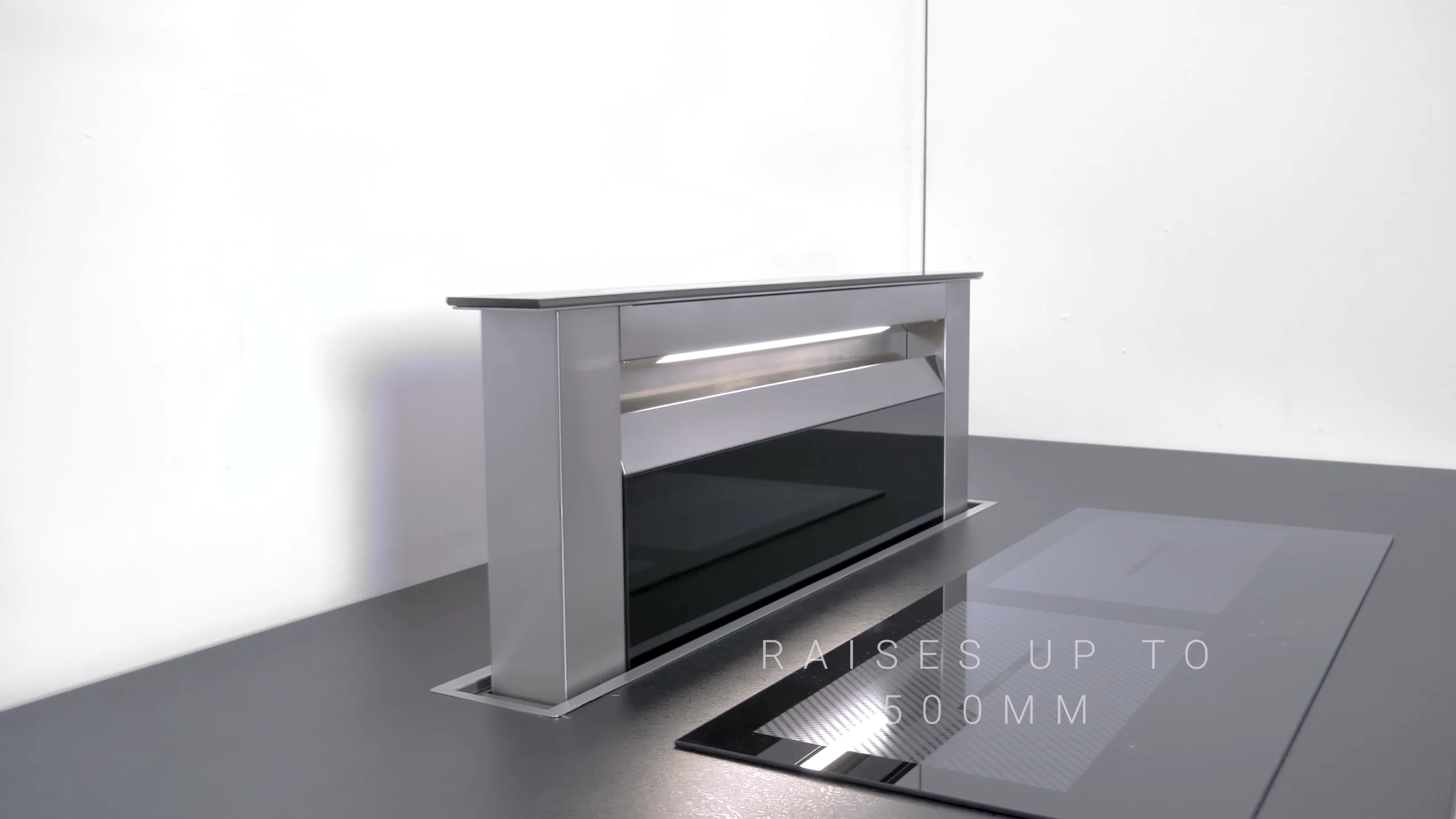 Stainless Steel and Black Glass Downdraft Extractor 90cm on Vimeo