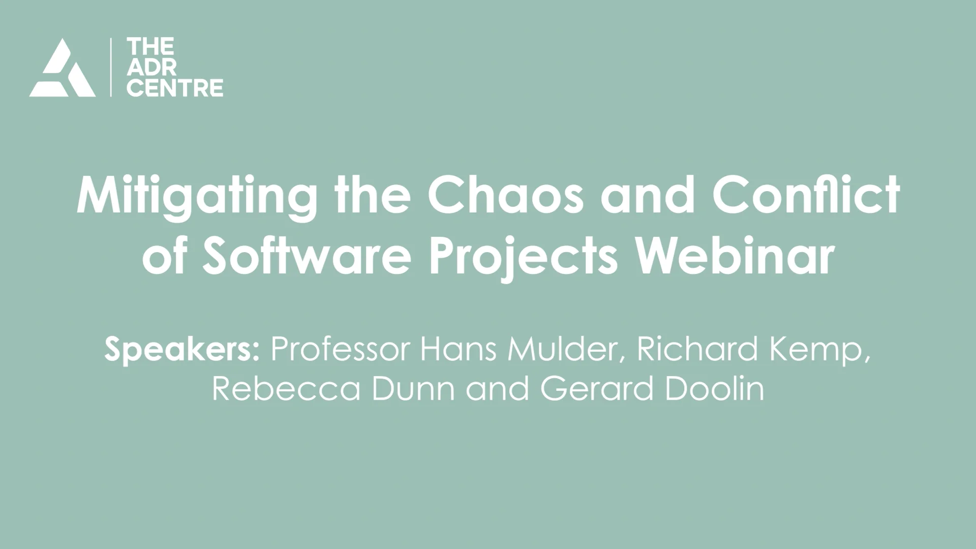 Mitigating the Chaos and Conflict of Software Projects - Webinar - 13 ...