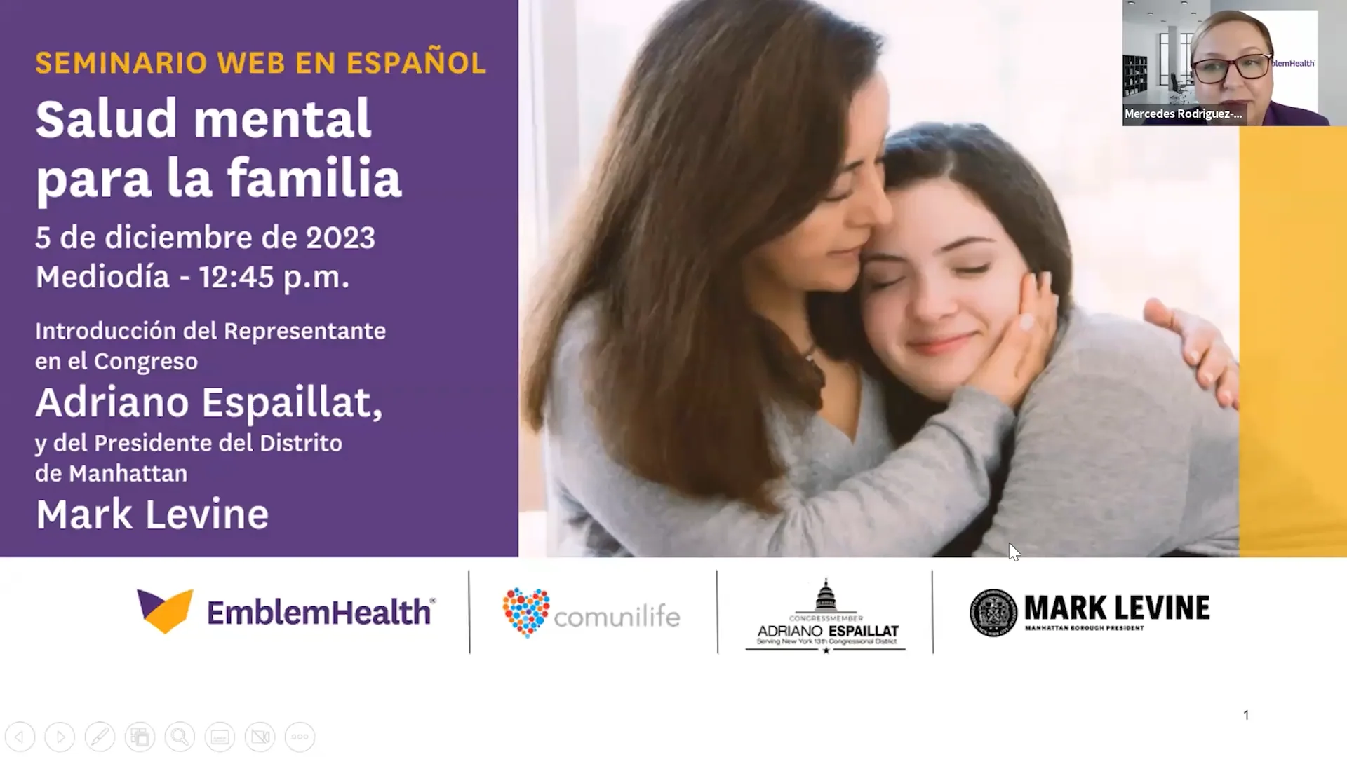 Webinar in Spanish: Mental Health for the Family