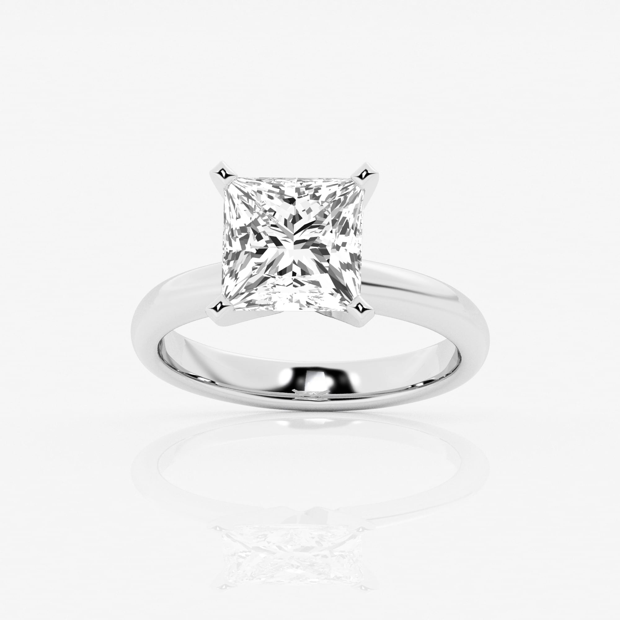 3 ctw Princess Lab Grown Diamond Classic Solitaire Engagement Ring ...