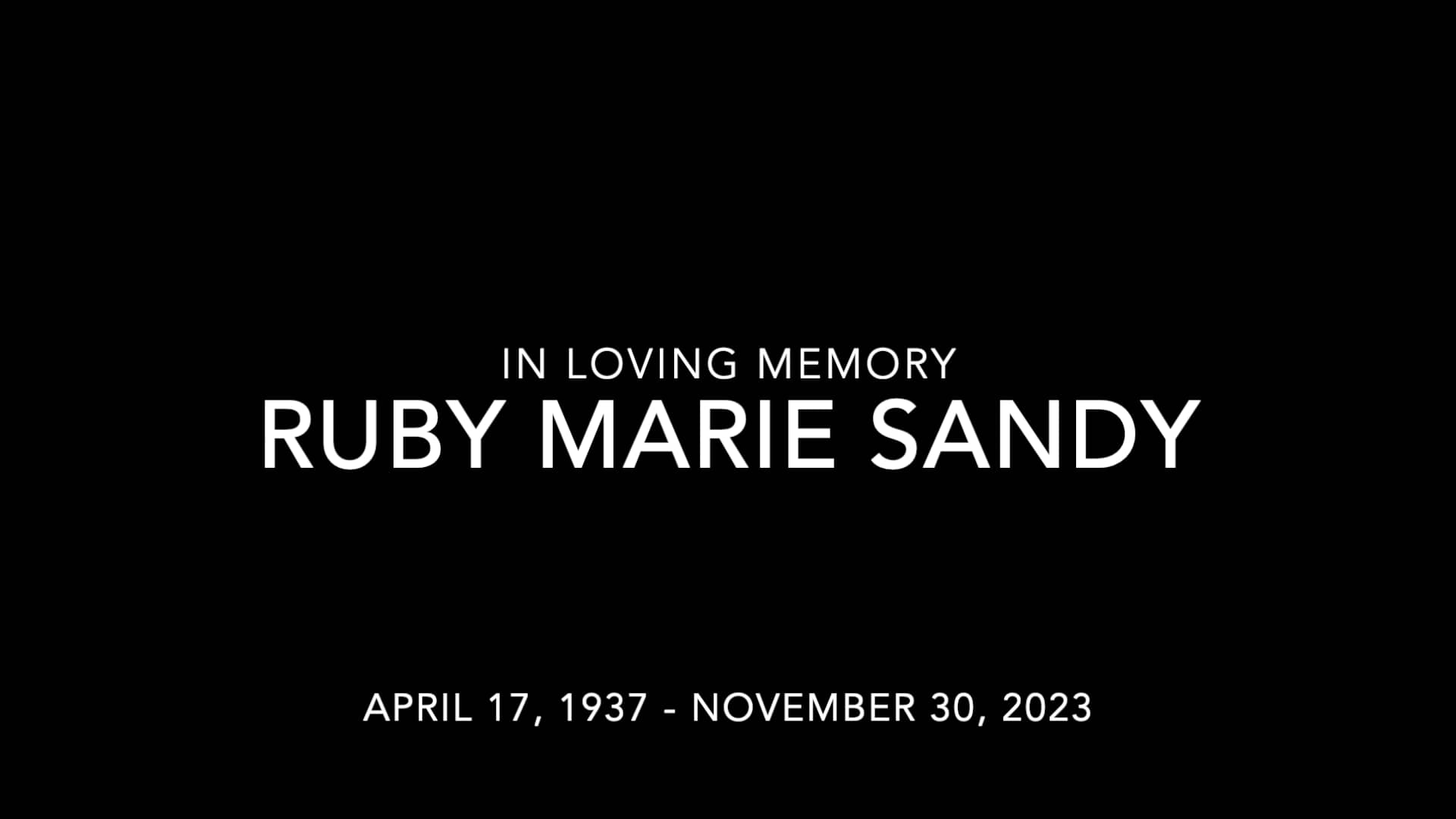 Ruby Sandy Video Tribute on Vimeo