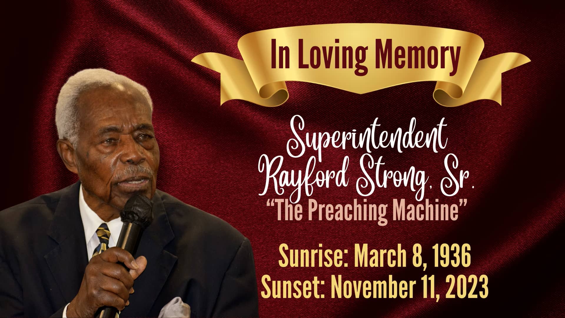 Superintendent Rayford Strong, Sr. Celebration of Life on Vimeo