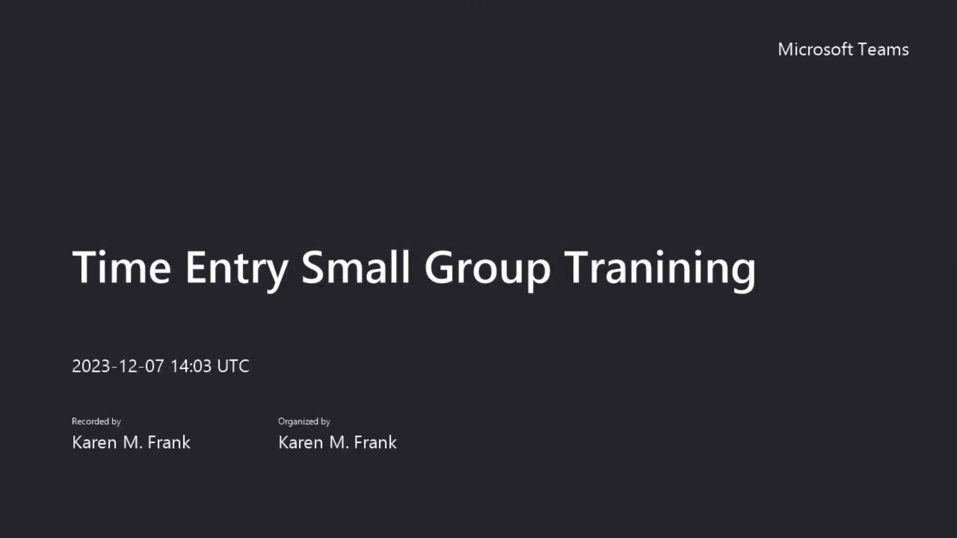 TLCHD inSITE Small Group Training - 12/7/23