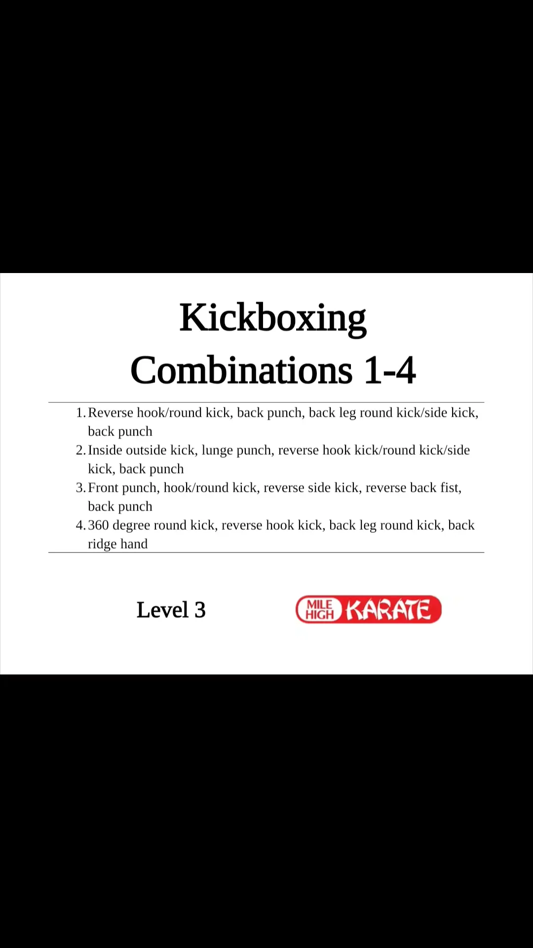 Kickboxing Combinations 1-4
