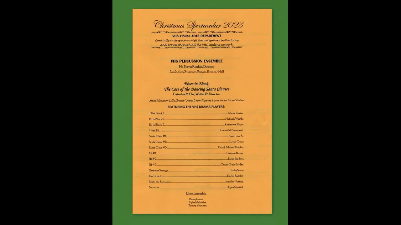 VHS Performing Arts Center - Valdosta High School Christmas Spectacular ...