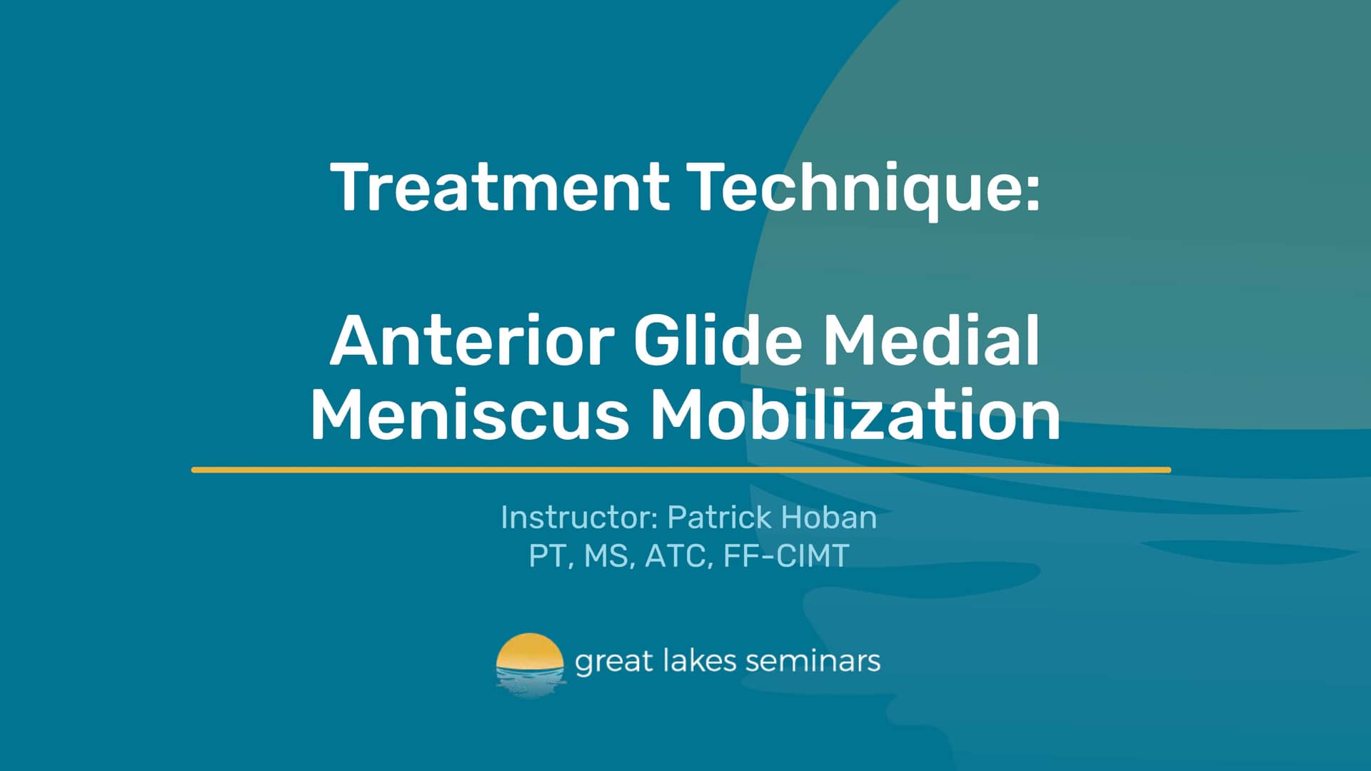 December 2023 Instructor Demo - Anterior Glide Medial Meniscus ...