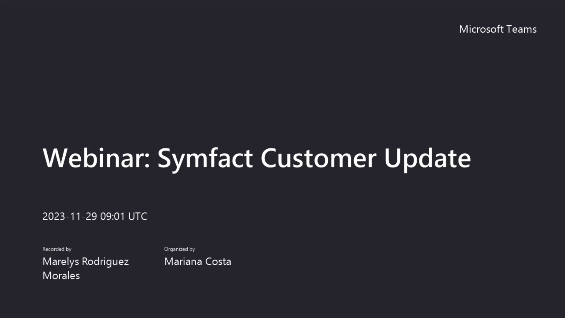 Symfact Customer Update on Vimeo