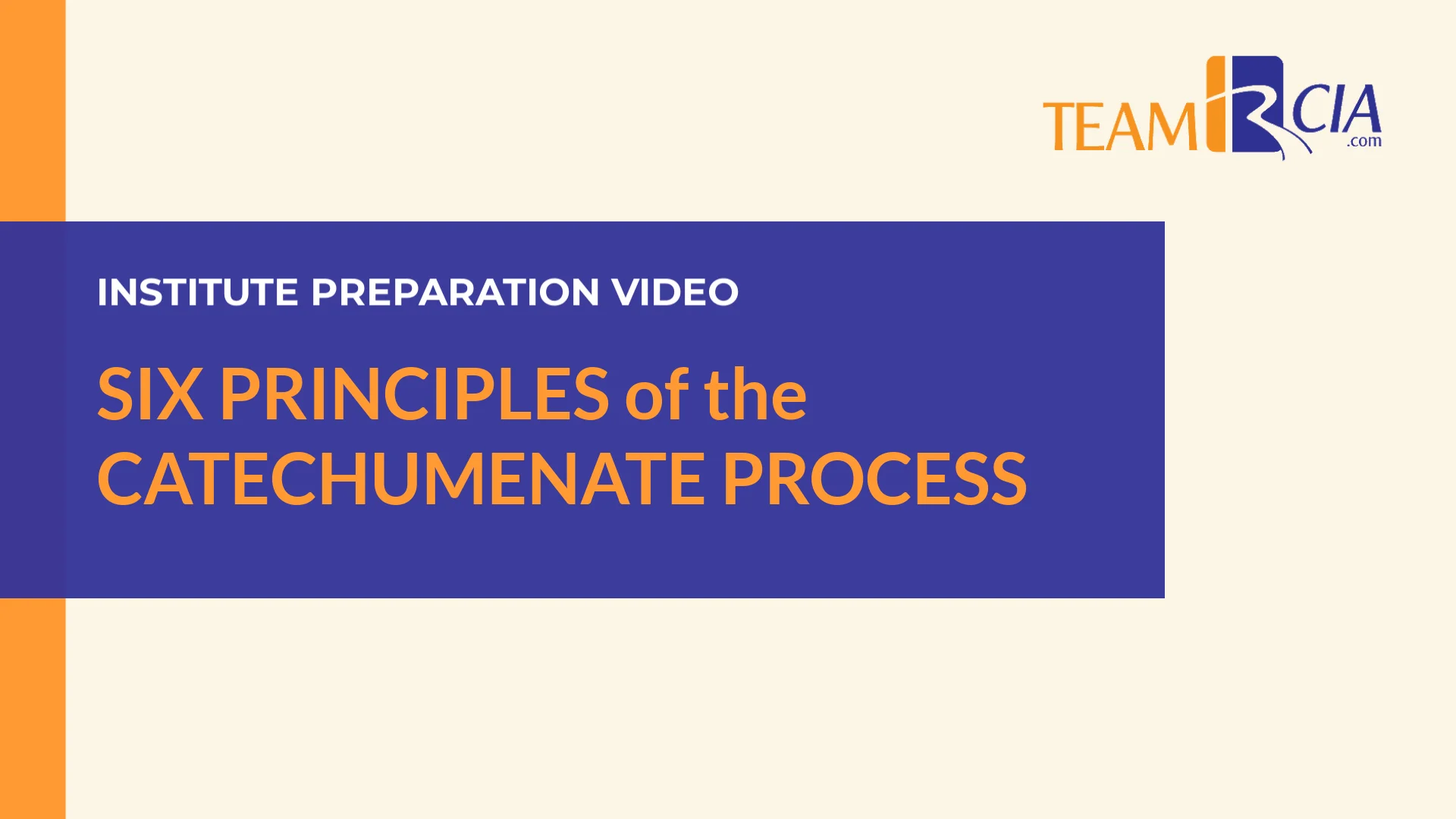 Six Principles of the Catechumenate Process on Vimeo