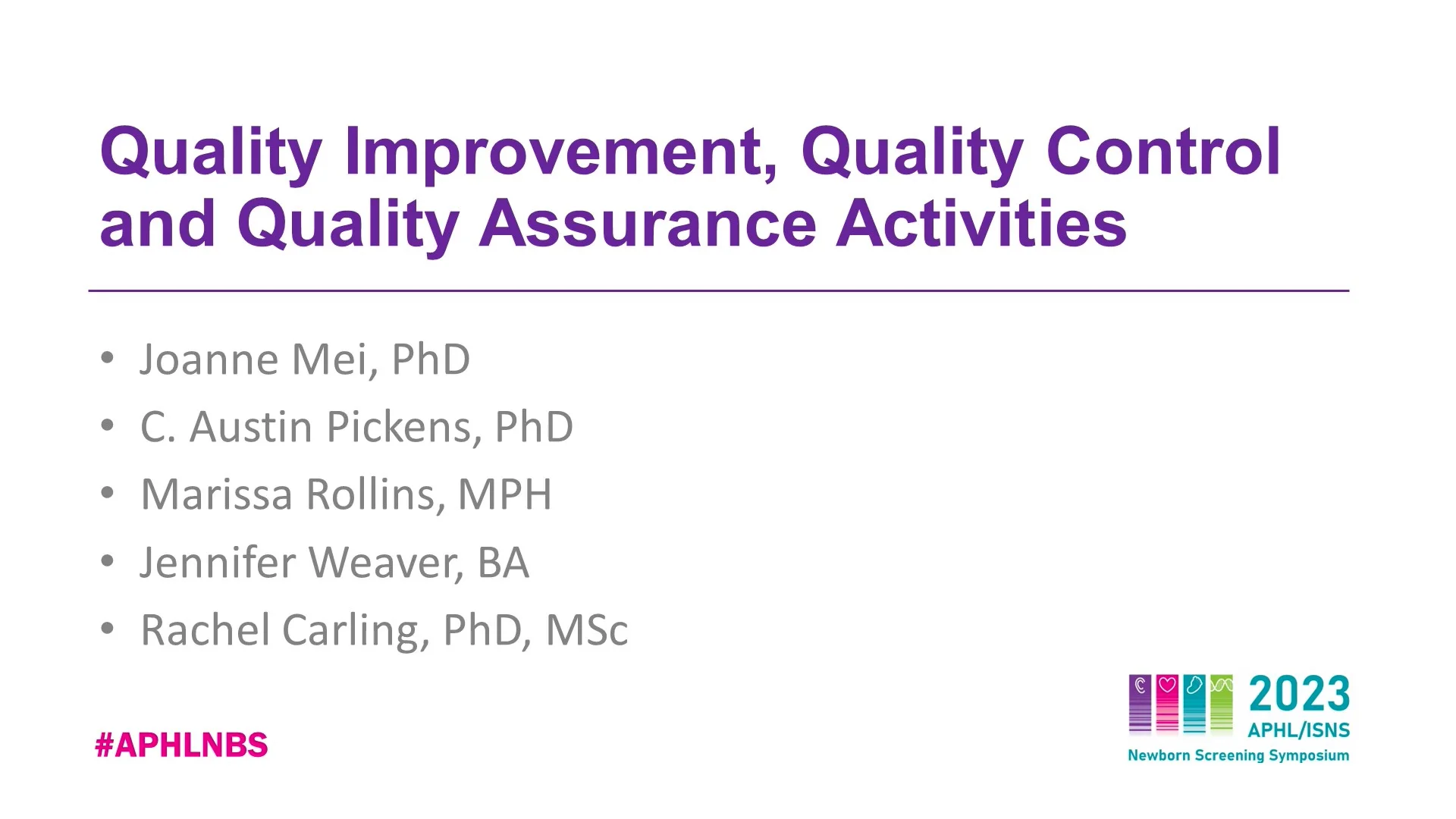 Quality Improvement, Quality Control and Quality Assurance Activities ...