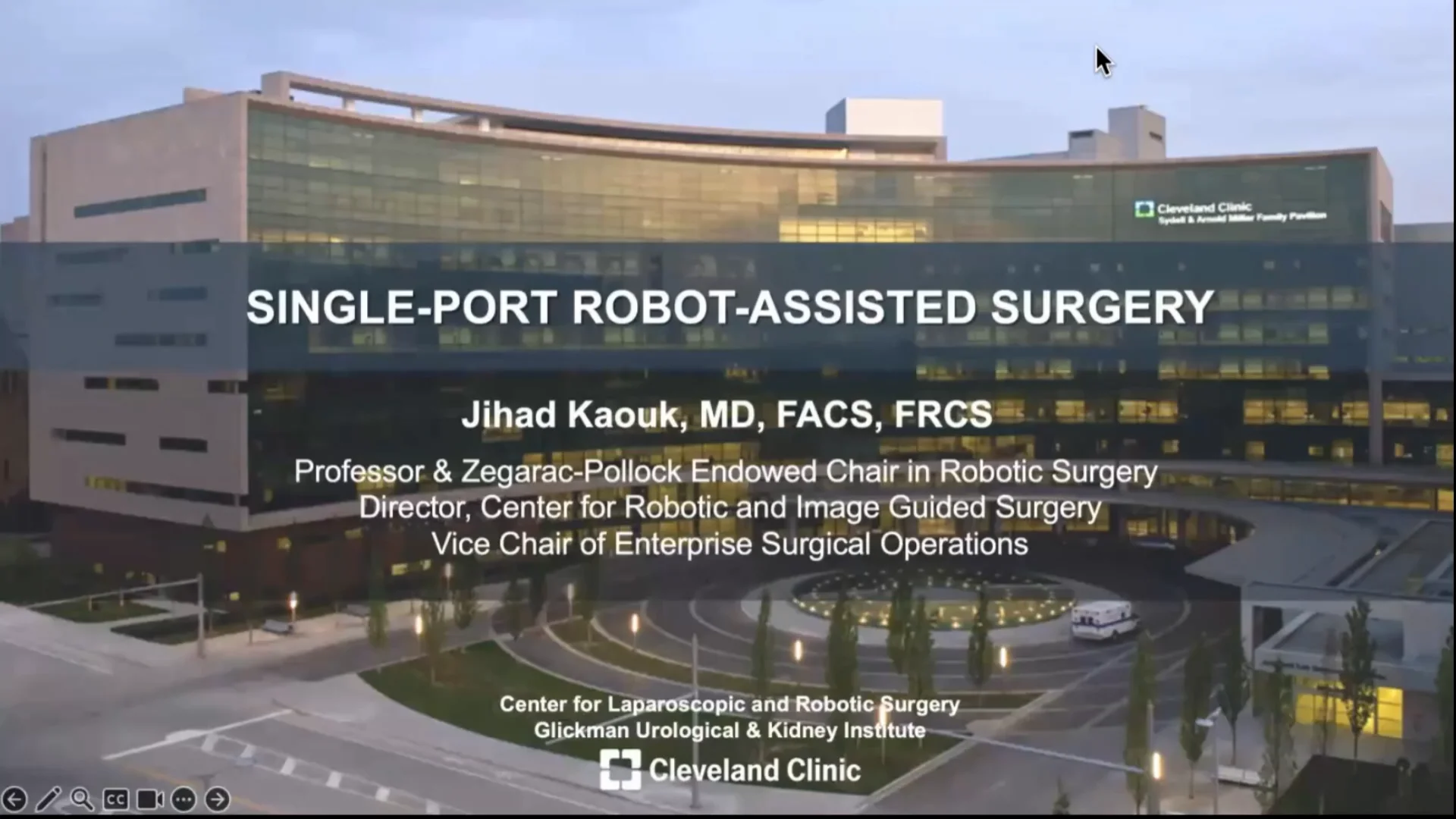 Dr. Kaouk Single-Port Robot-Assisted Surgery Lecture (Full) on Vimeo