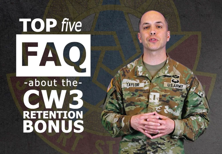 CW3 Retention Bonus FAQ FY23 on Vimeo
