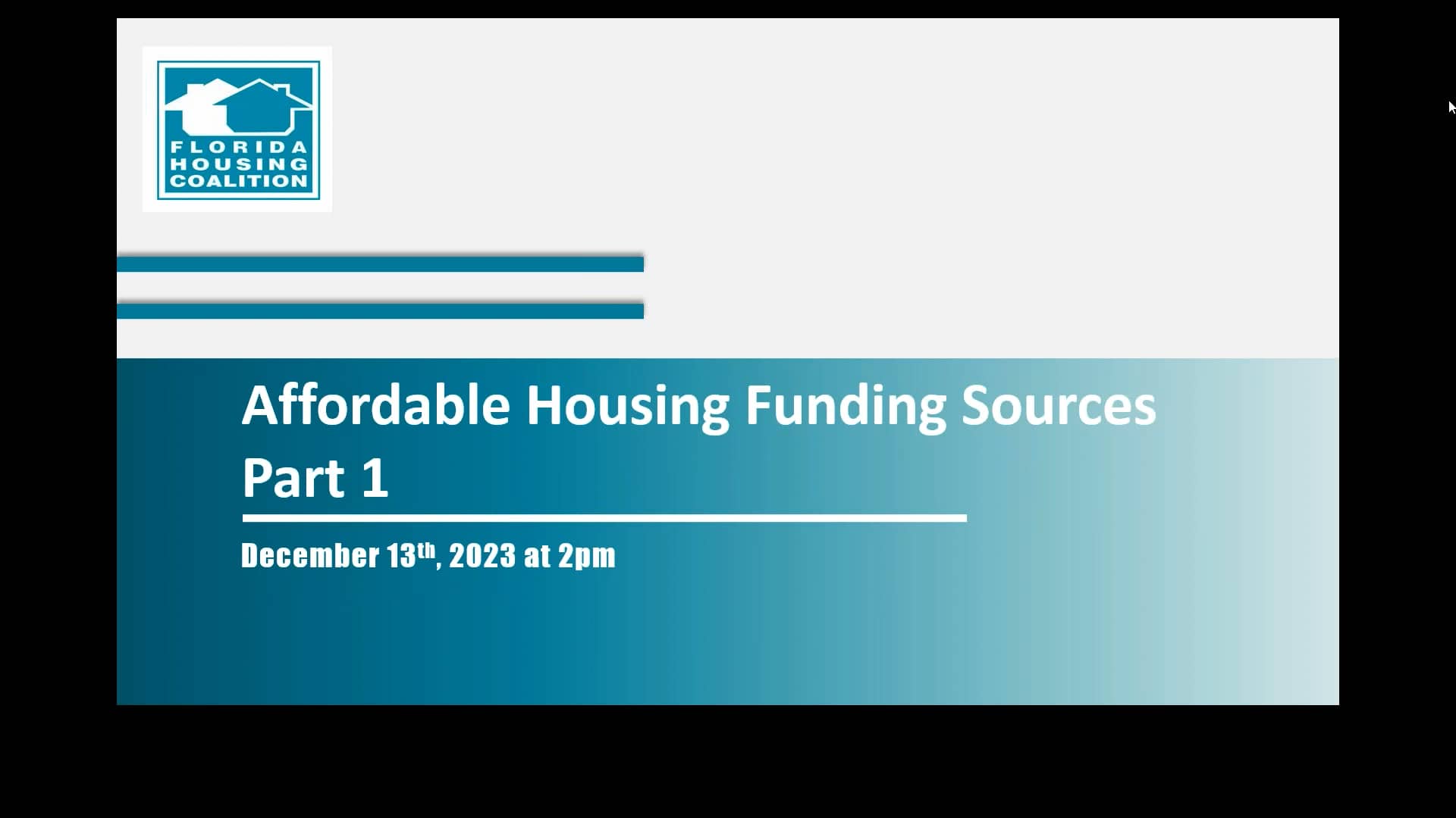 Affordable Housing Funding Sources Part 1 on Vimeo