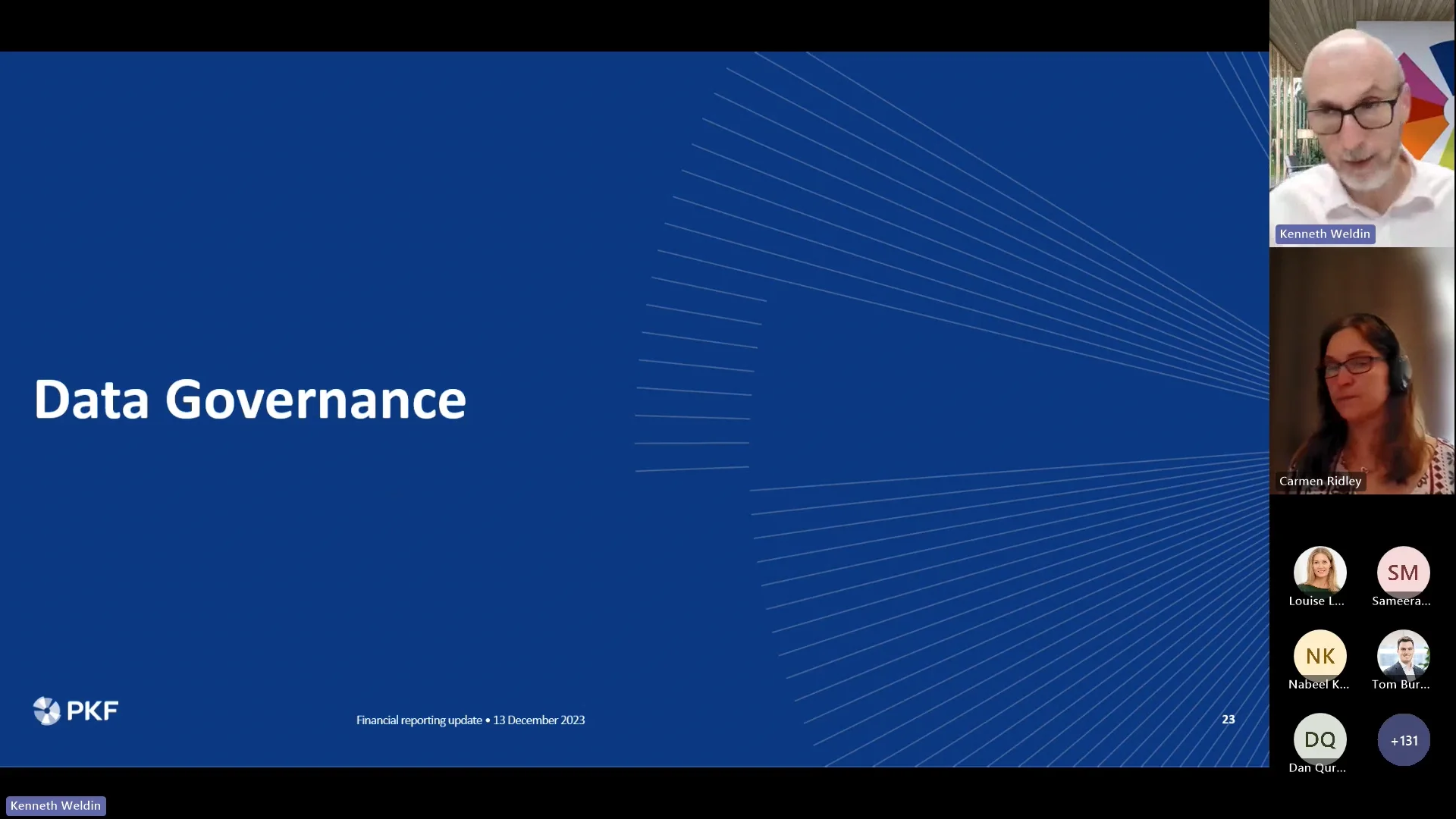 PKF - Financial reporting update - Data governance - 13 December 2023 on Vimeo