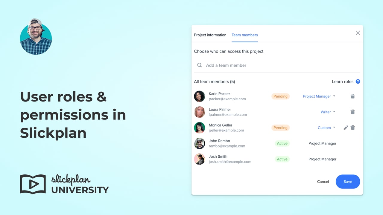 User roles & permissions | Slickplan