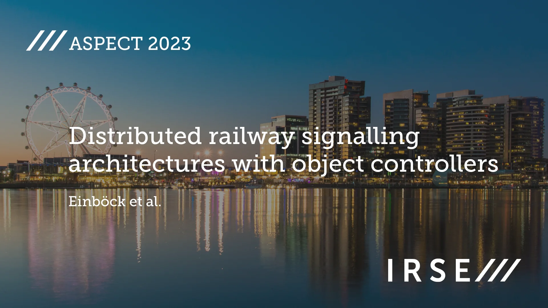 Distributed railway signalling architectures with object controllers on ...